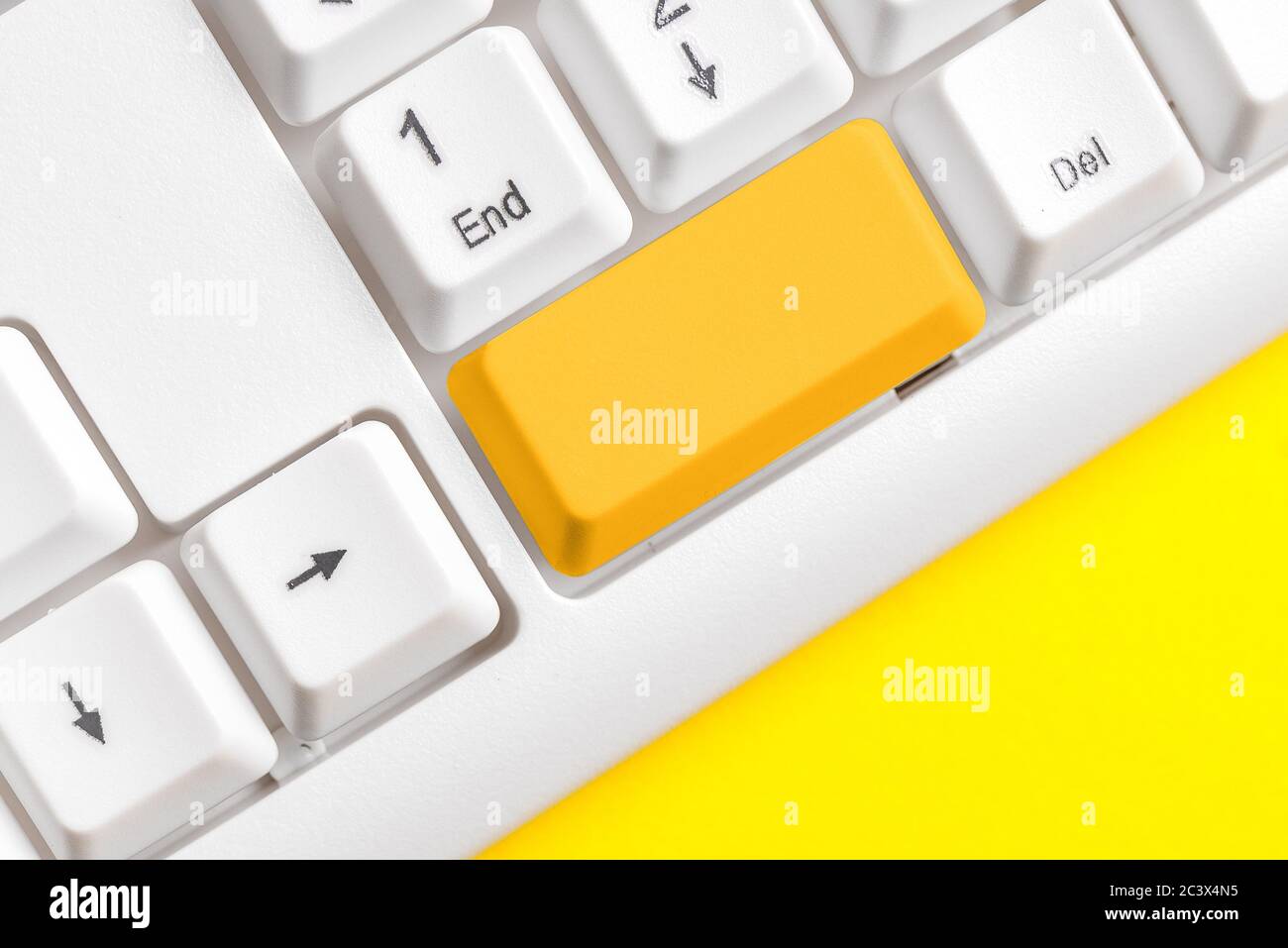 White Pc Keyboard With Empty Note Paper Above White Key Copy Space ...
