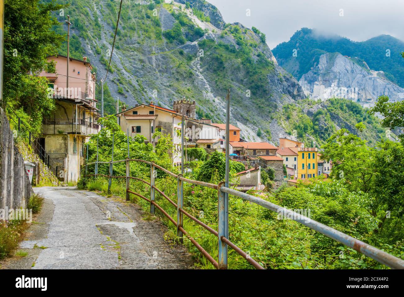 Colonnata alleys, Carrara, Italy, famous for marble extraction and pork ...
