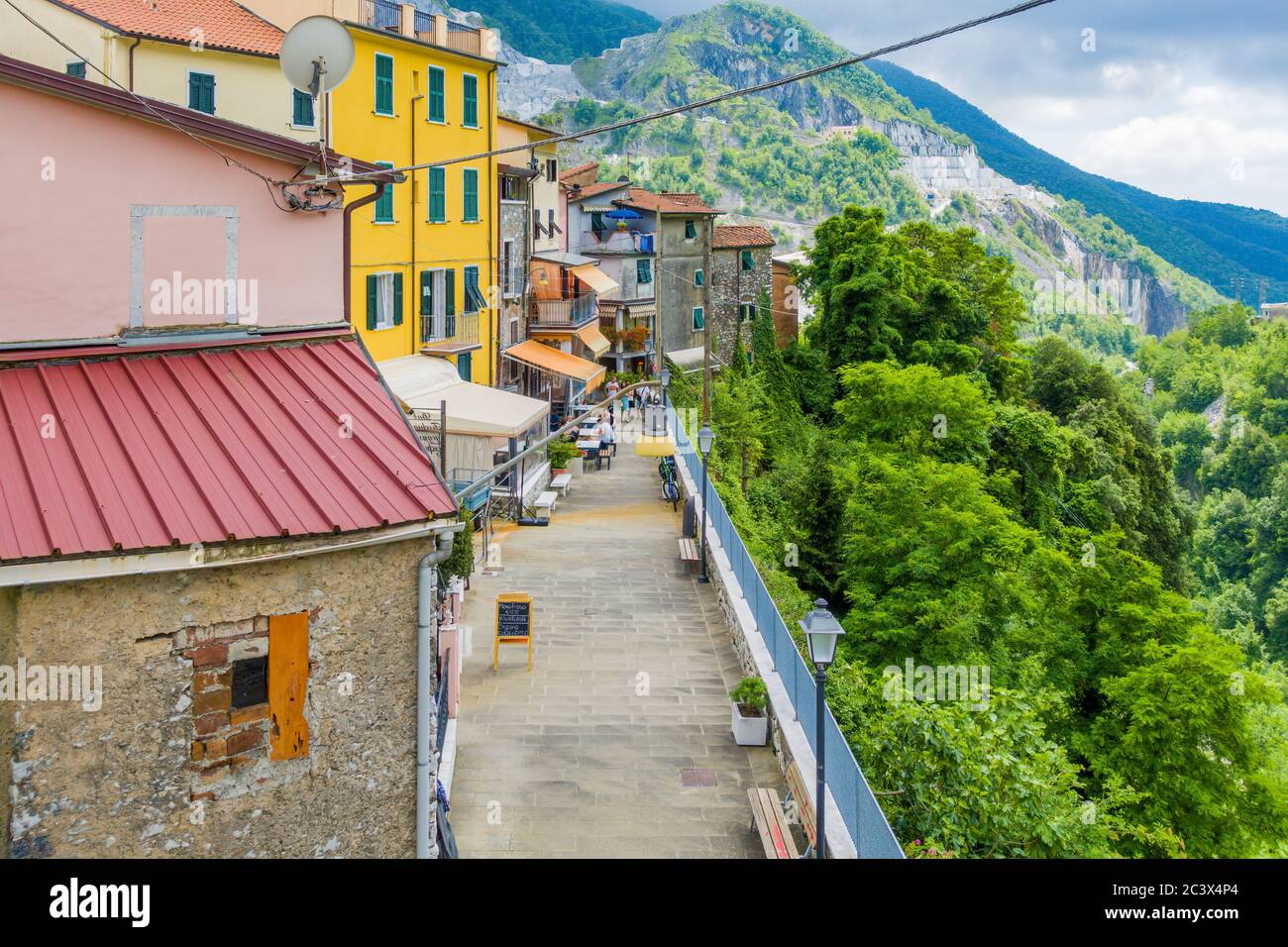 Colonnata alleys, Carrara, Italy, famous for marble extraction and pork ...