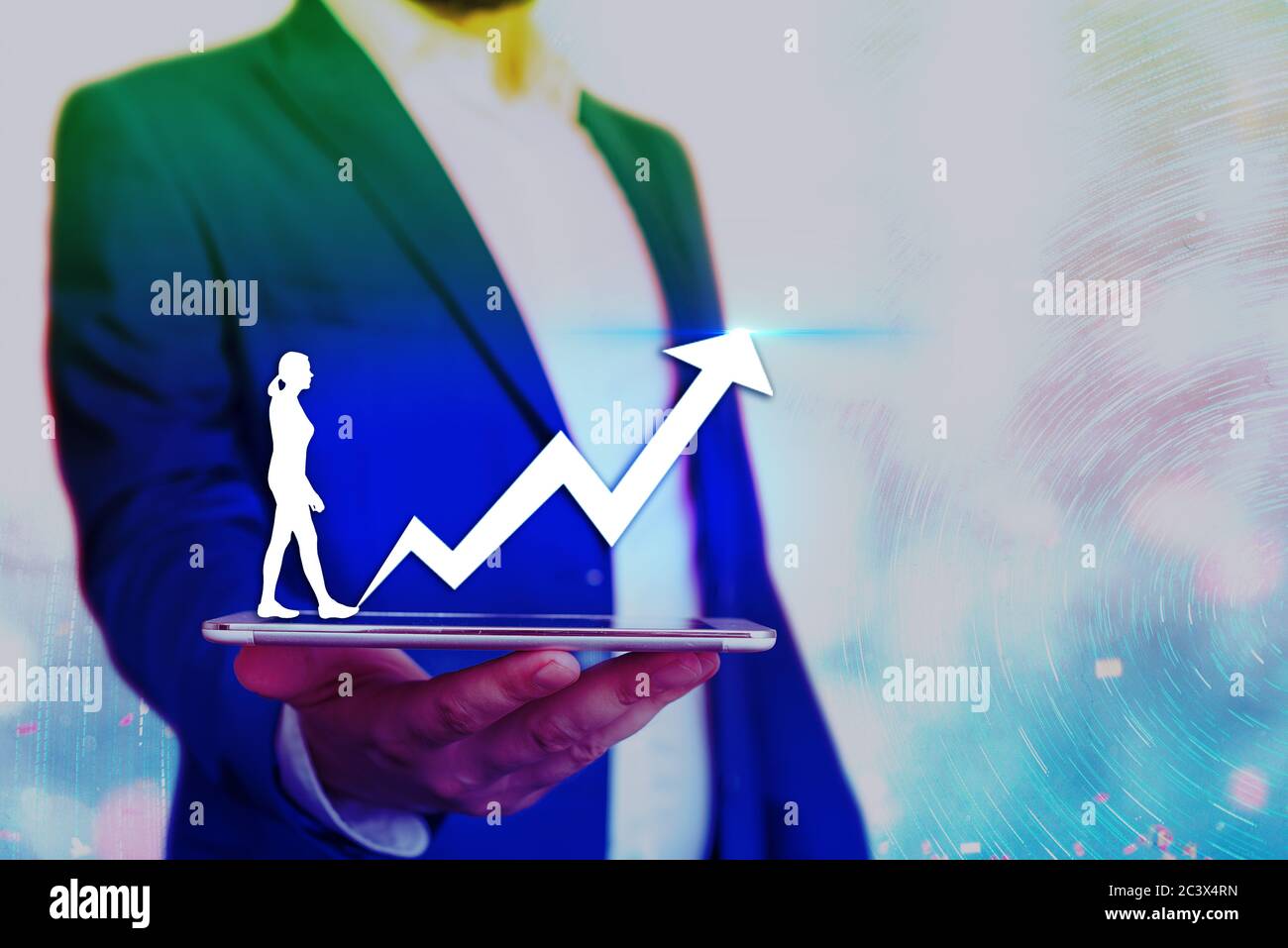 Arrow Symbol Going Upward Denoting Points Showing Significant ...