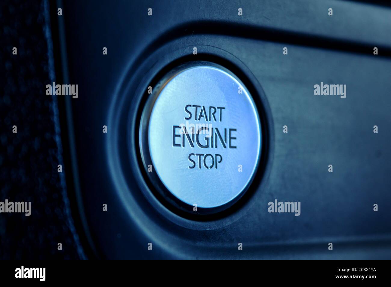 Luxury vehicles electronic push to start button Stock Photo - Alamy