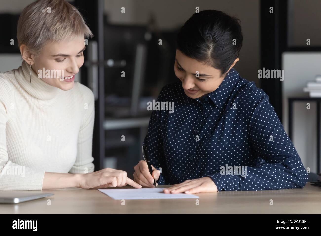Customer signs contract makes deal with insurer ends successful ...