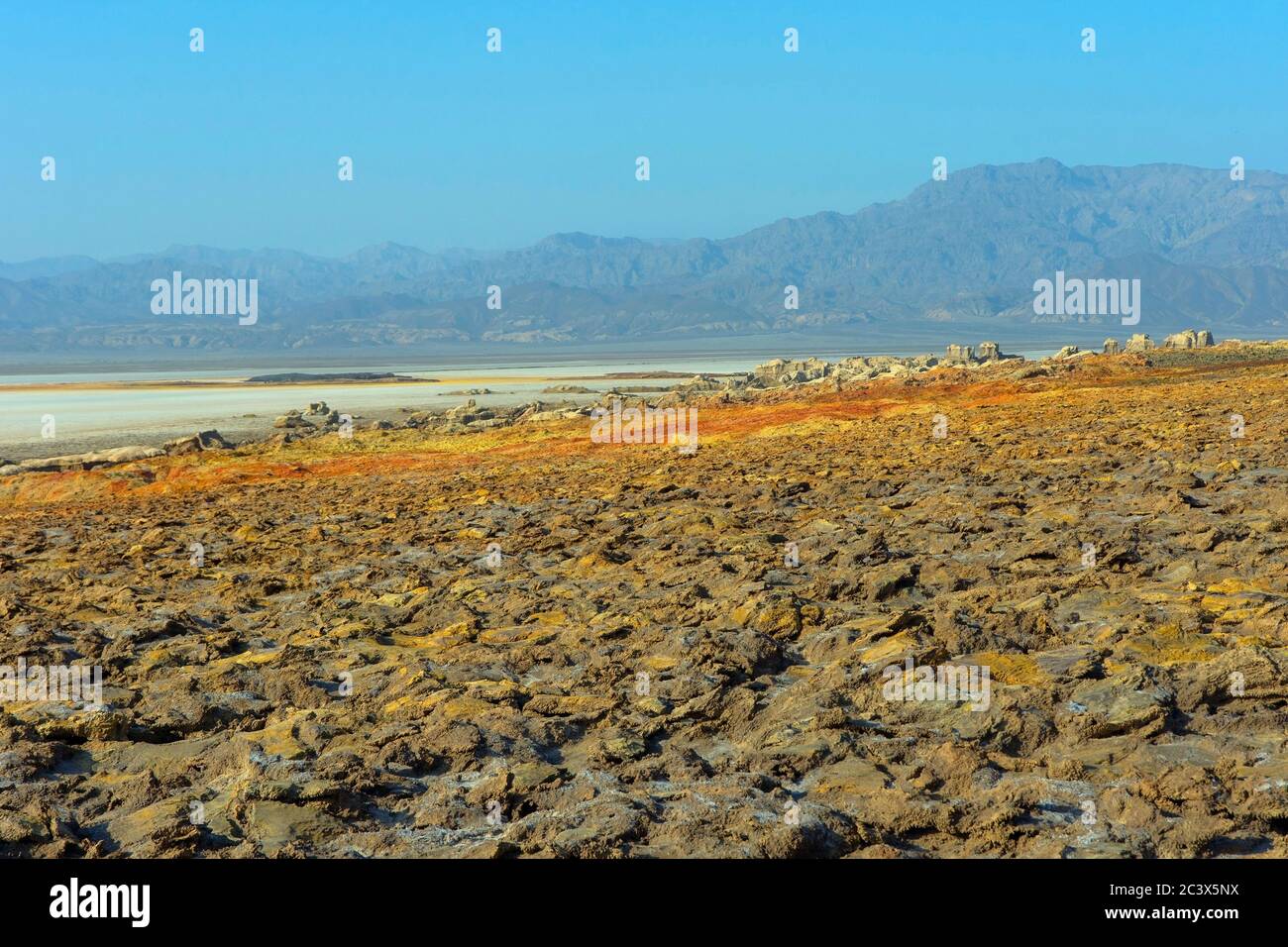 Infinite depression landscape of Danakil desert, Ethiopia Stock Photo ...
