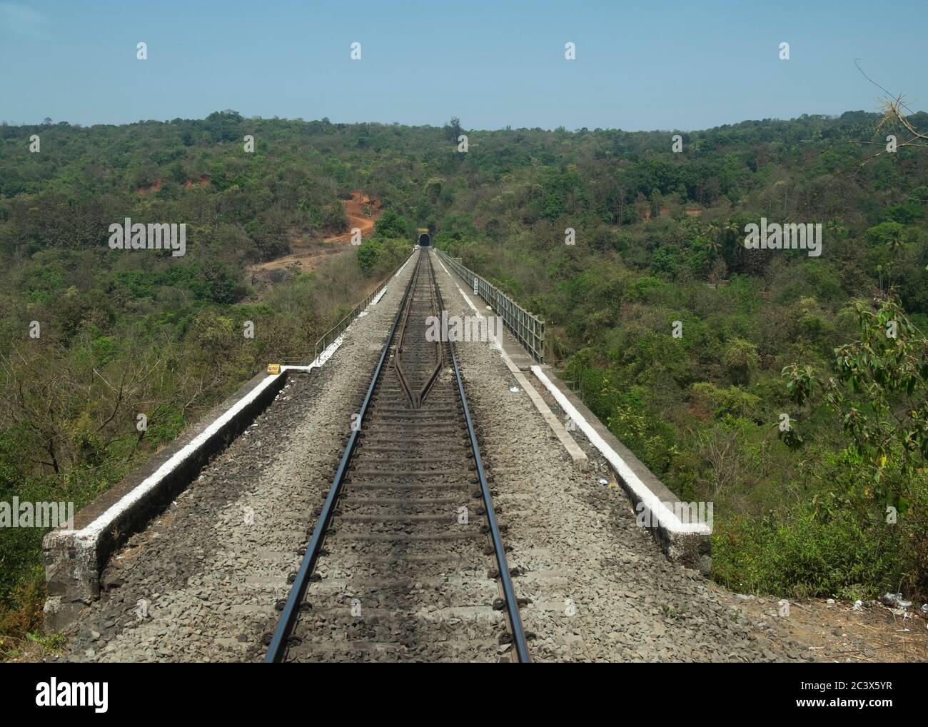 Train tracks of Mumbai to Goa line, India Stock Photo - Alamy