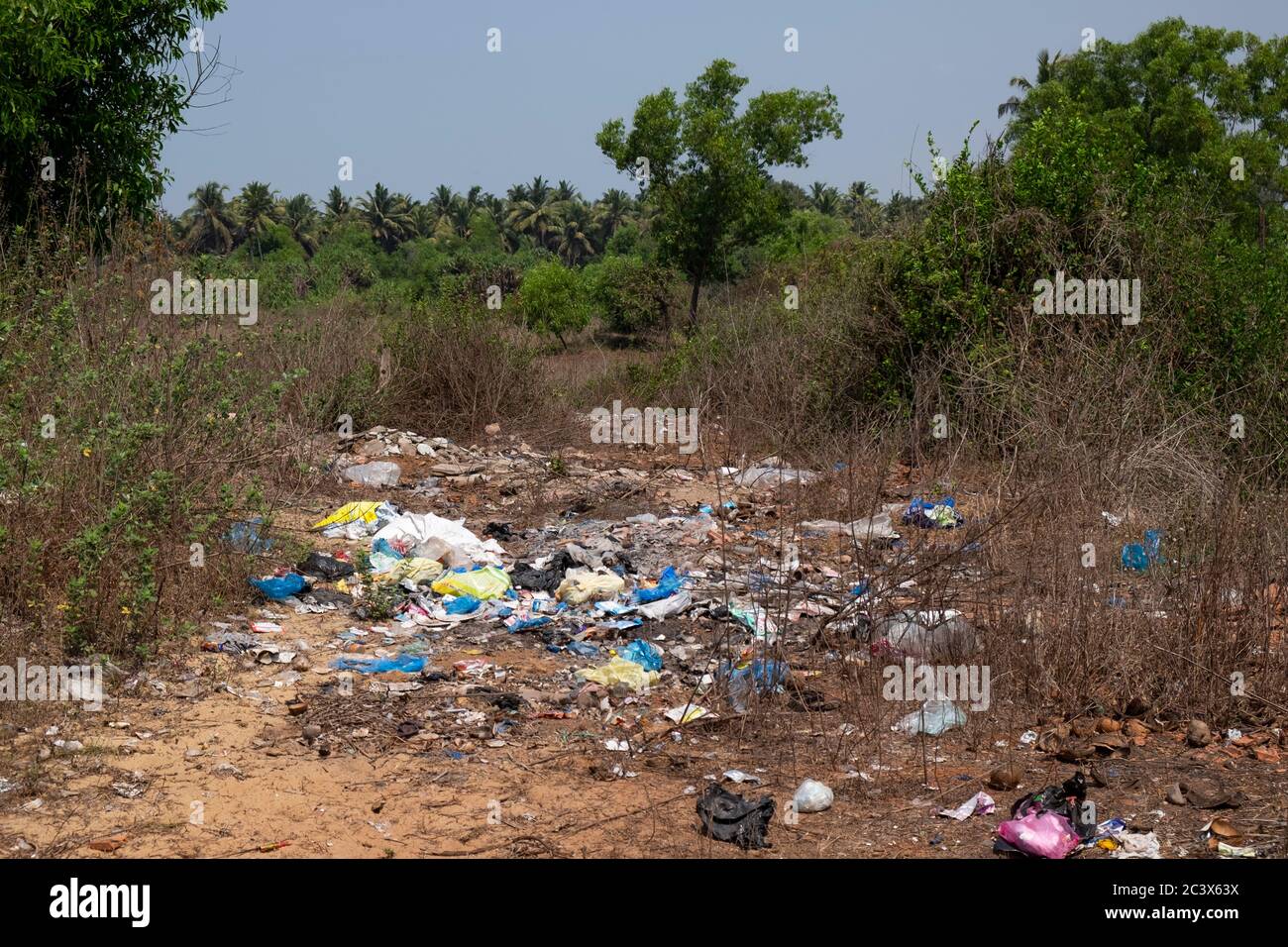 Garbage dumped near the beach in Goa, India Stock Photo - Alamy