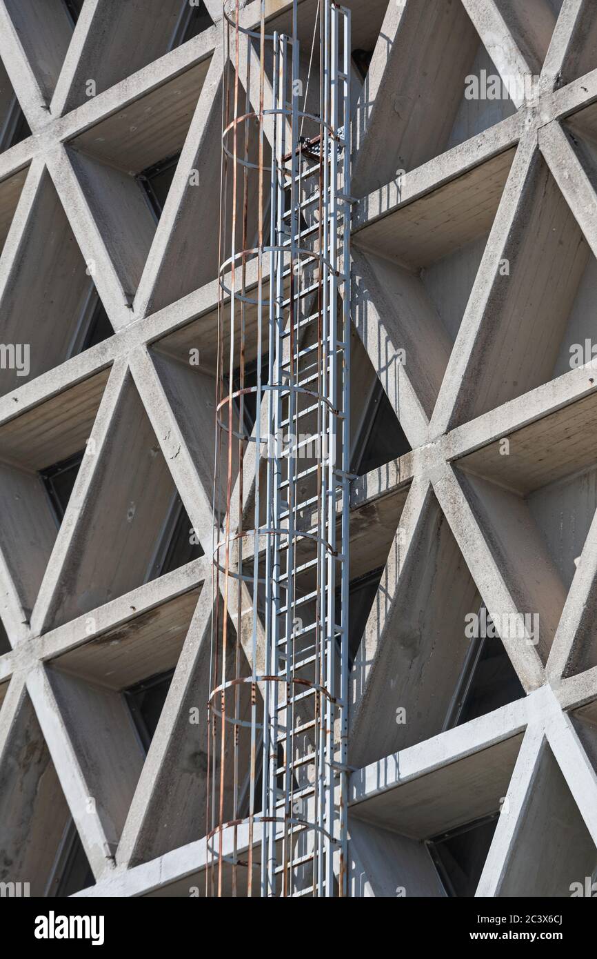 Steel Metal Ladder at Church Building Exterior Stock Photo - Alamy