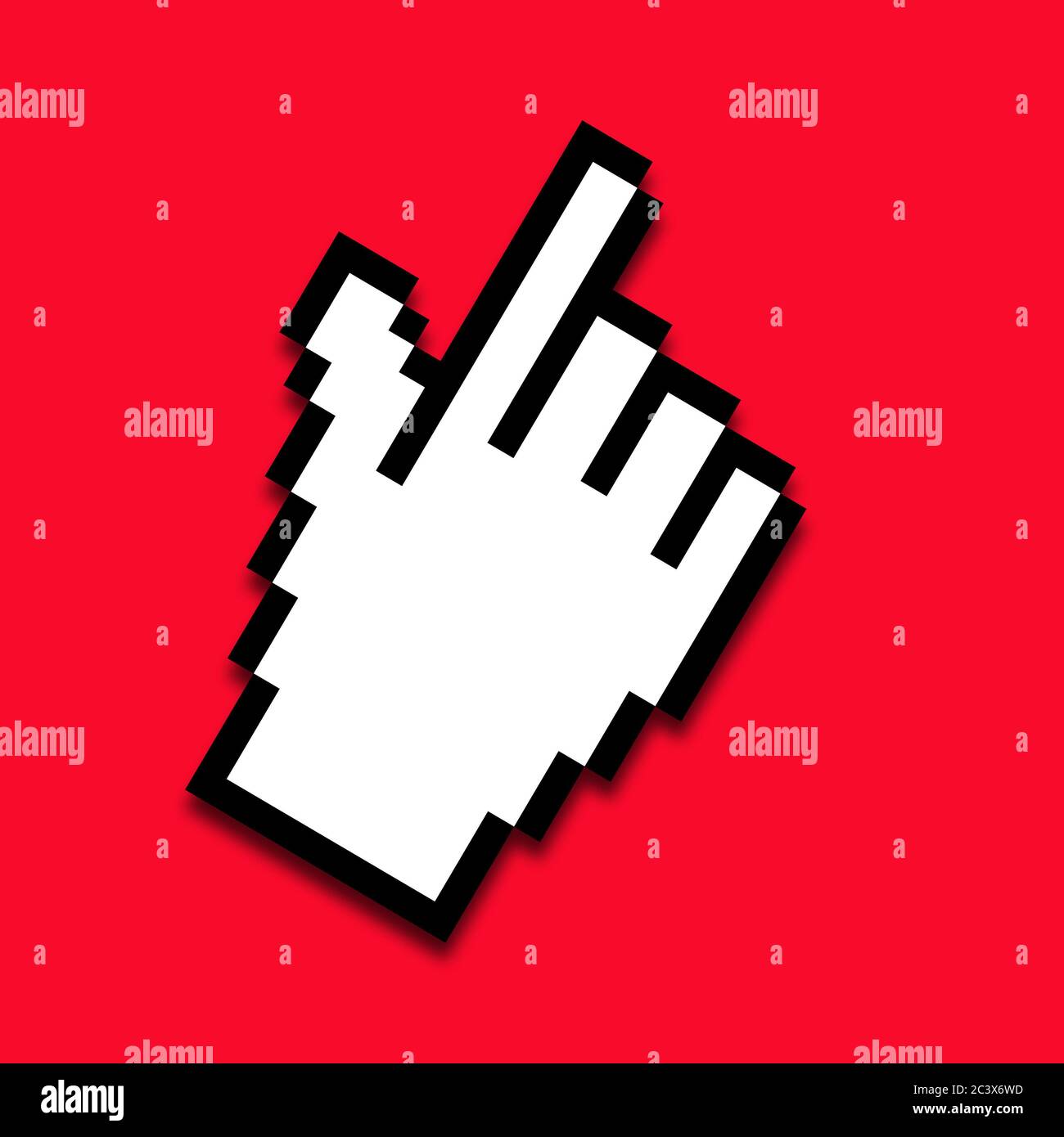 Mouse pointer, hand with index finger as illustration Stock Photo - Alamy
