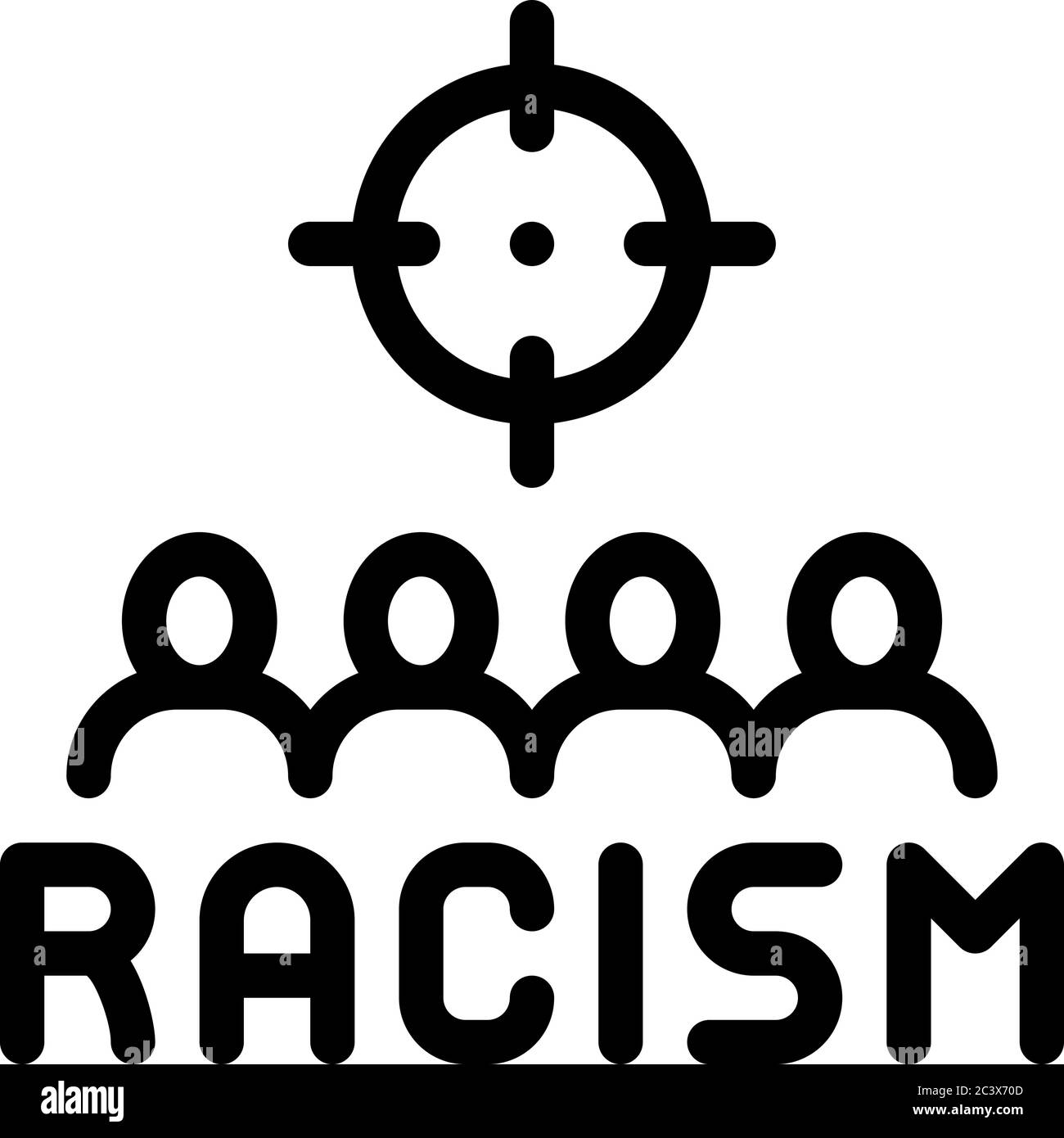 racism target aim icon vector outline illustration Stock Vector Image ...