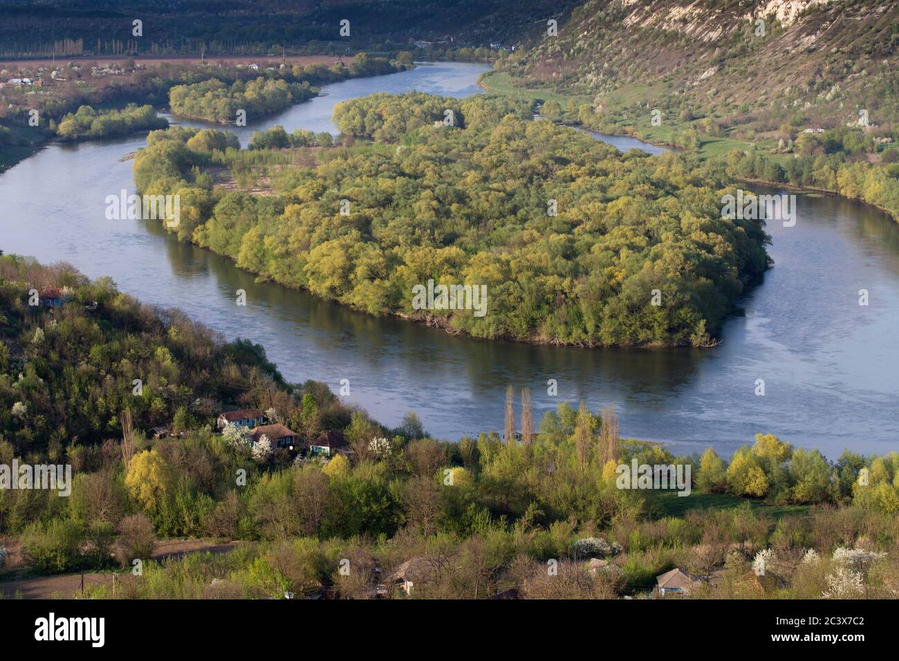 Island in the form of heart. Border of two countries Stock Photo - Alamy