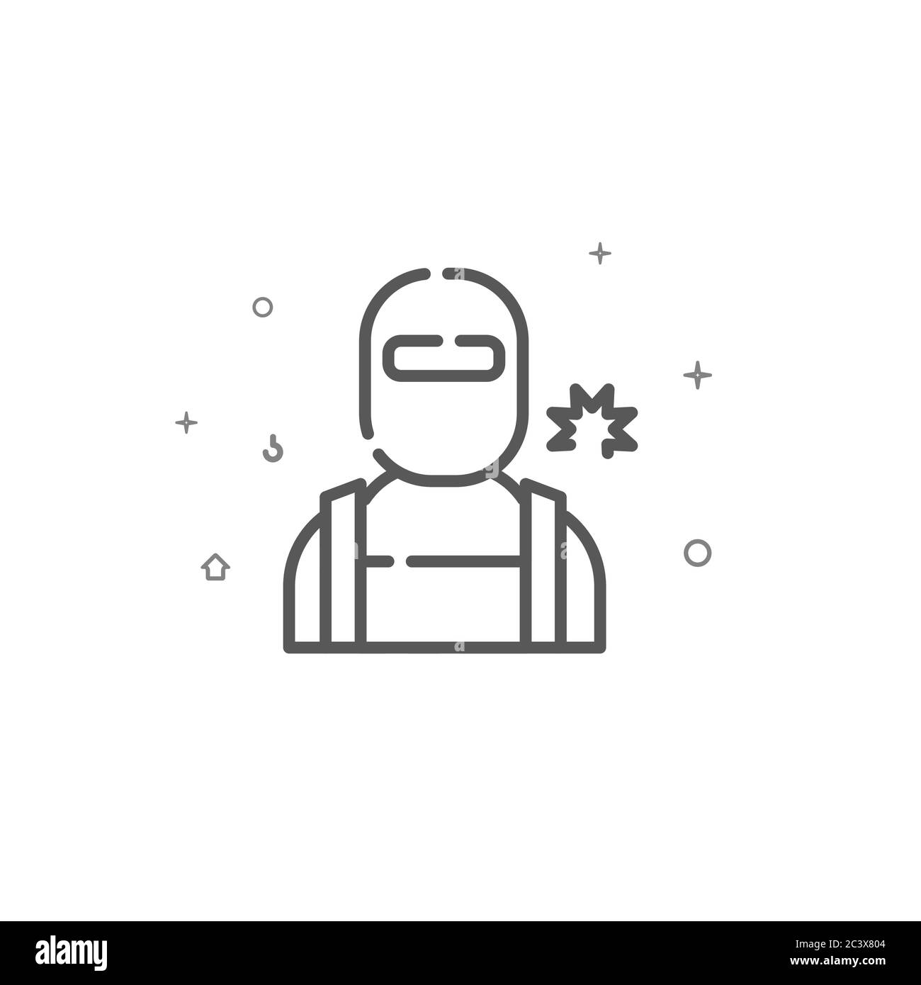 Welder simple vector line icon. Construction and repair symbol ...