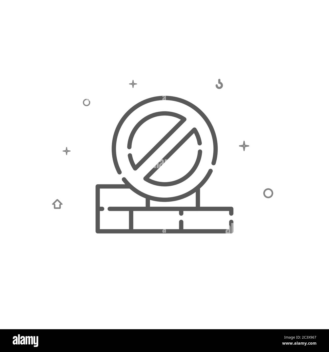 No construction simple vector line icon. Construction and repair symbol ...