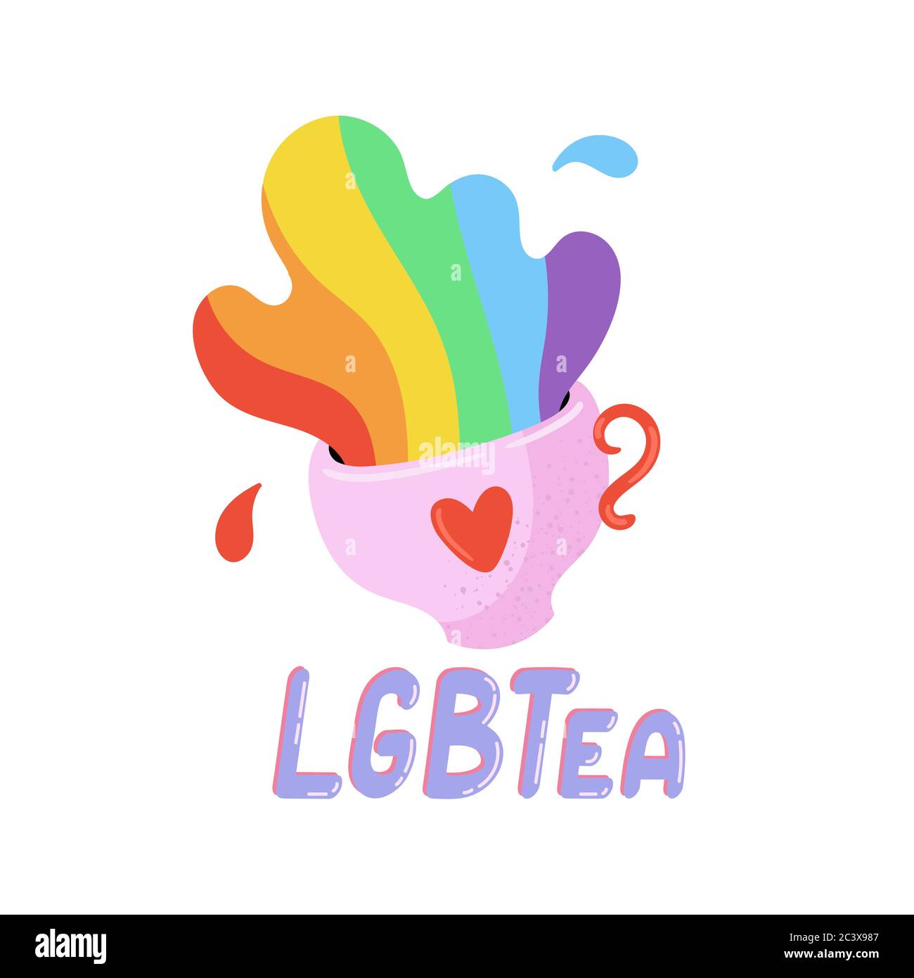 Cute LGBTQ pride print. Colorful design elements and typography. Vector ...