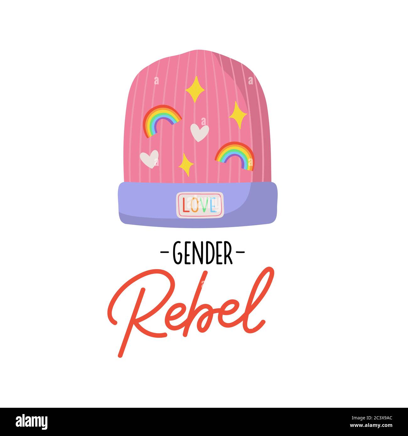 Cute LGBTQ pride print. Colorful design elements and typography. Vector ...