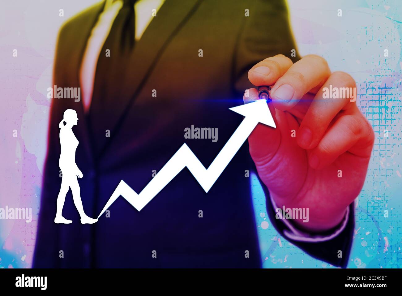 Arrow Symbol Going Upward Denoting Points Showing Significant ...