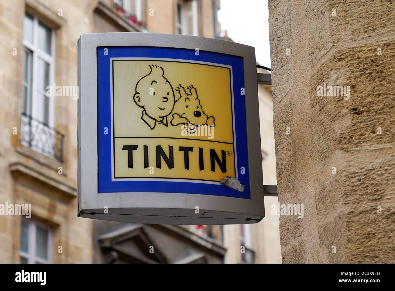 Bordeaux , Aquitaine / France - 06 14 2020 : Tintin logo sign store of ...