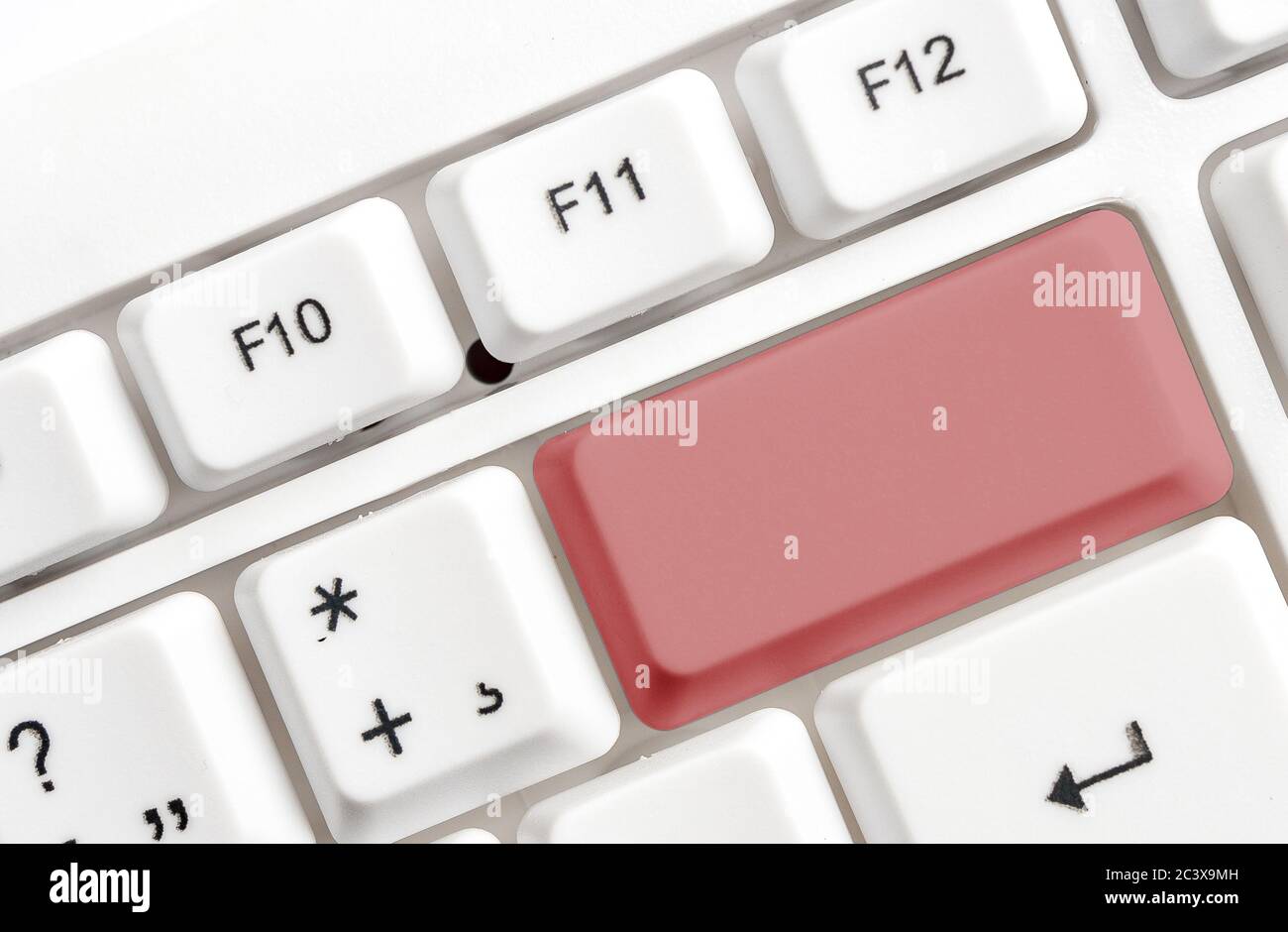White Pc Keyboard With Empty Note Paper Above White Key Copy Space ...