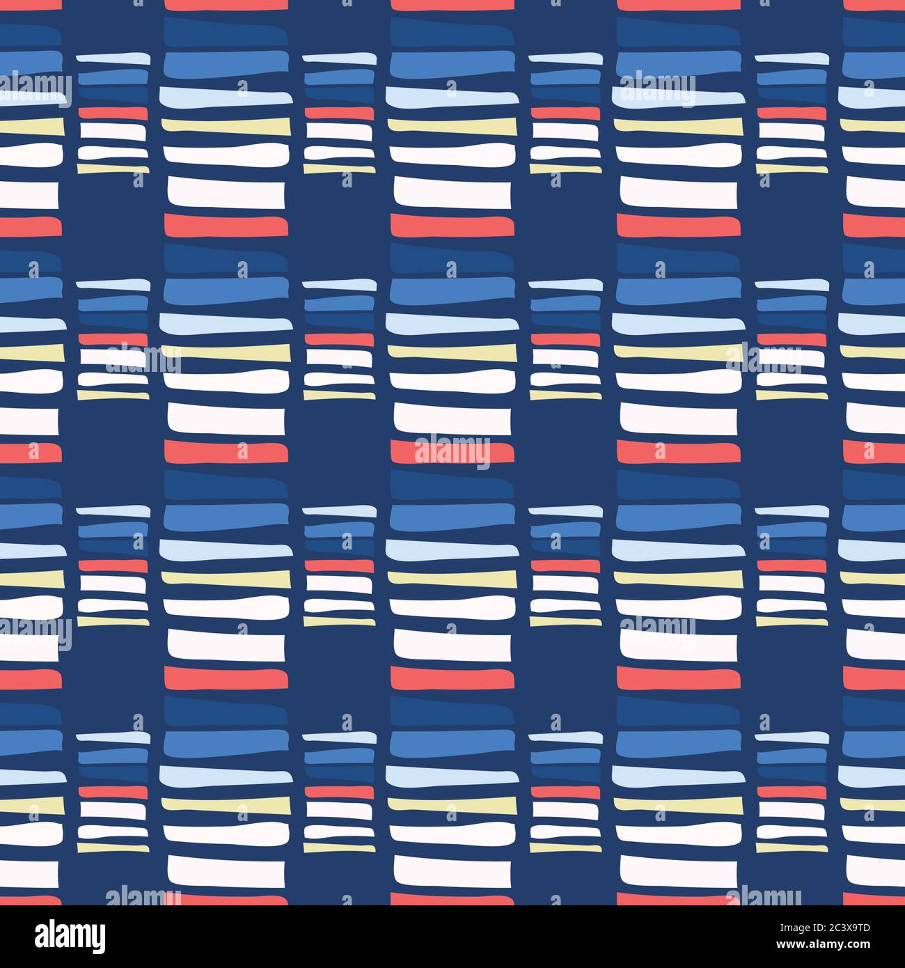 Hand drawn textured maritime stripes. Seamless vector pattern. Striped ...