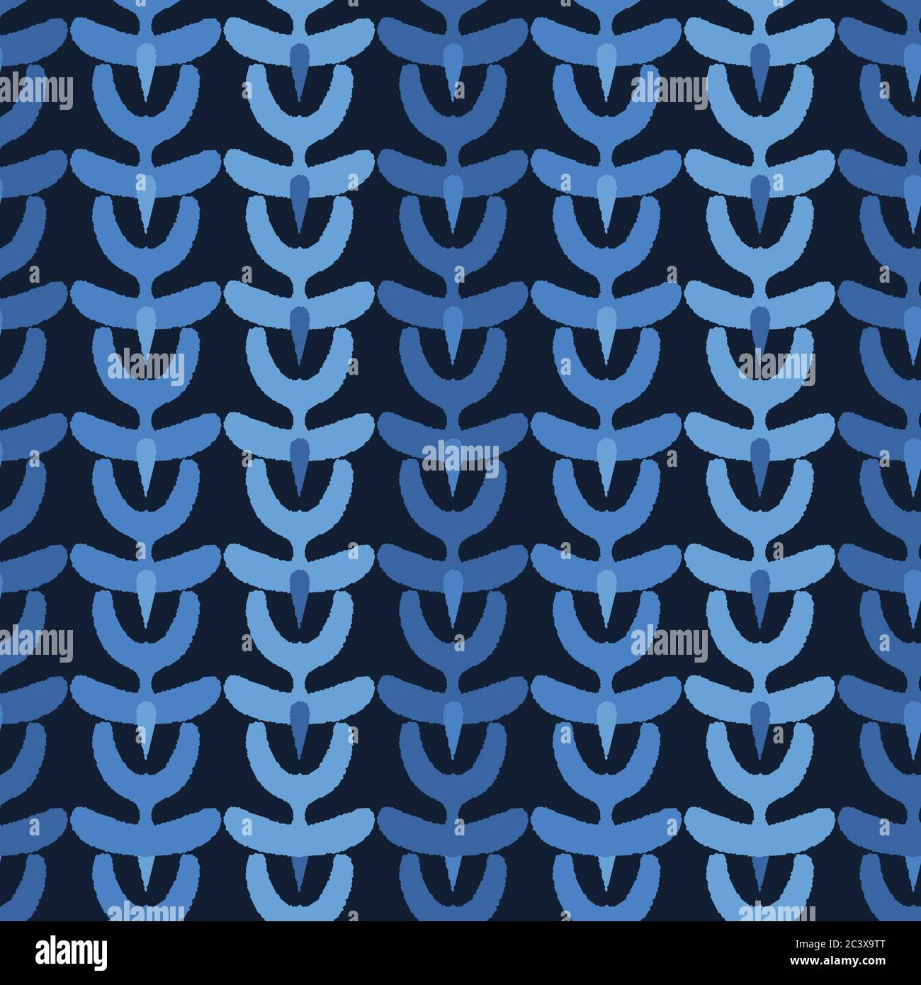 Indigo blue abstract organic tribal stripes. Vector pattern seamless ...