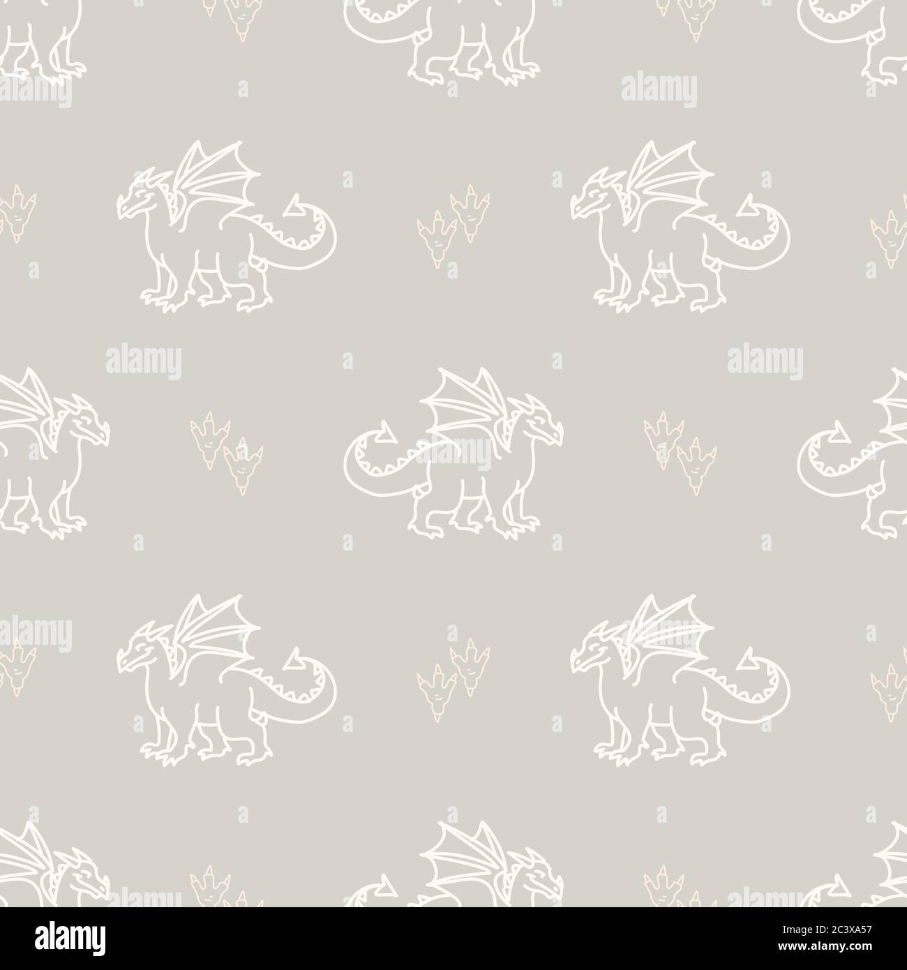 Seamless background dragon with foot print gender neutral baby pattern ...