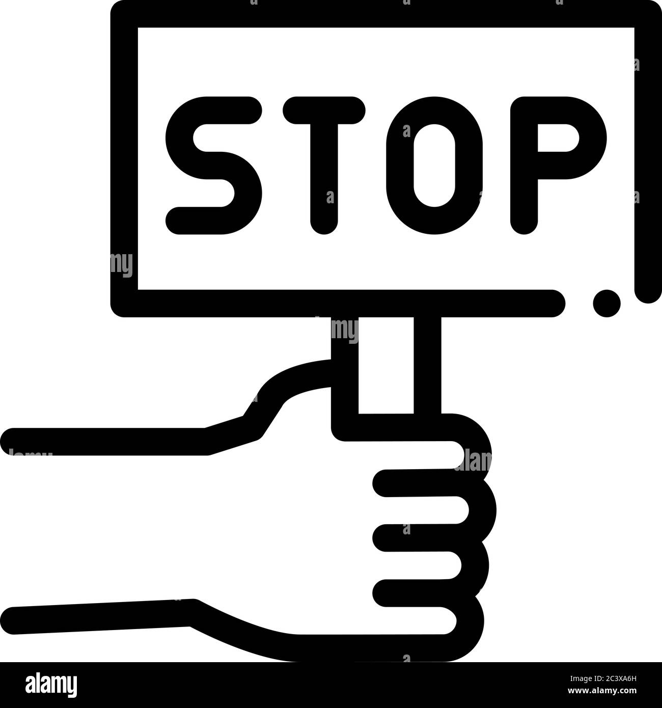 stop racism nameplate icon vector outline illustration Stock Vector ...