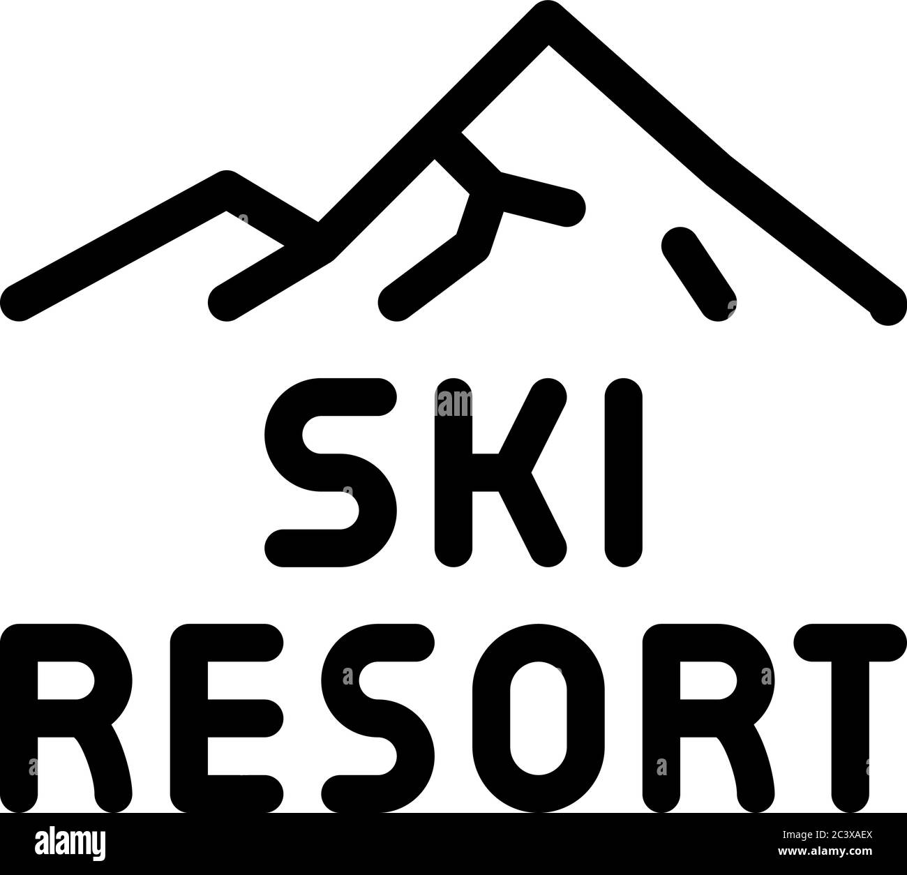 ski resort icon vector outline illustration Stock Vector Image & Art ...