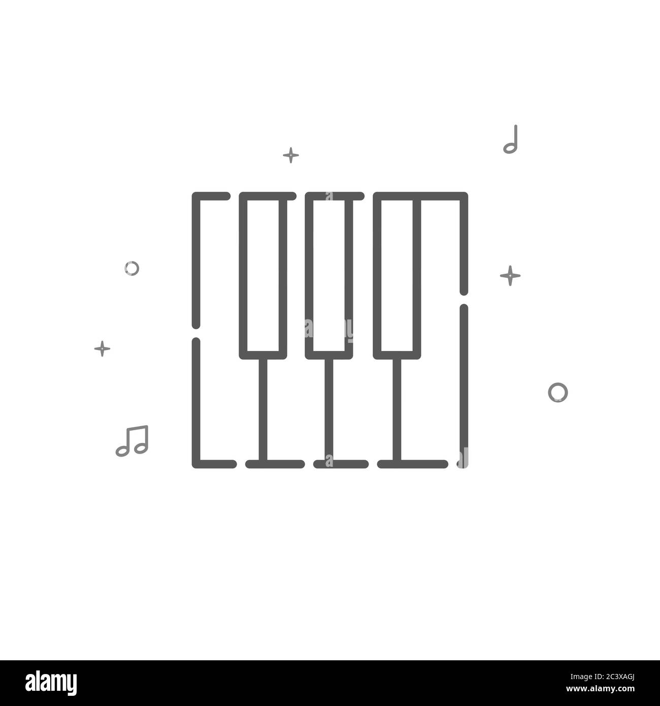 Piano keys simple vector line icon. Keyboard player symbol, pictogram ...