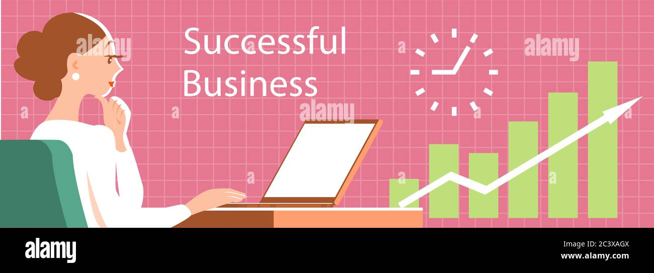 Illustration of a business women in a work process Stock Vector Image ...