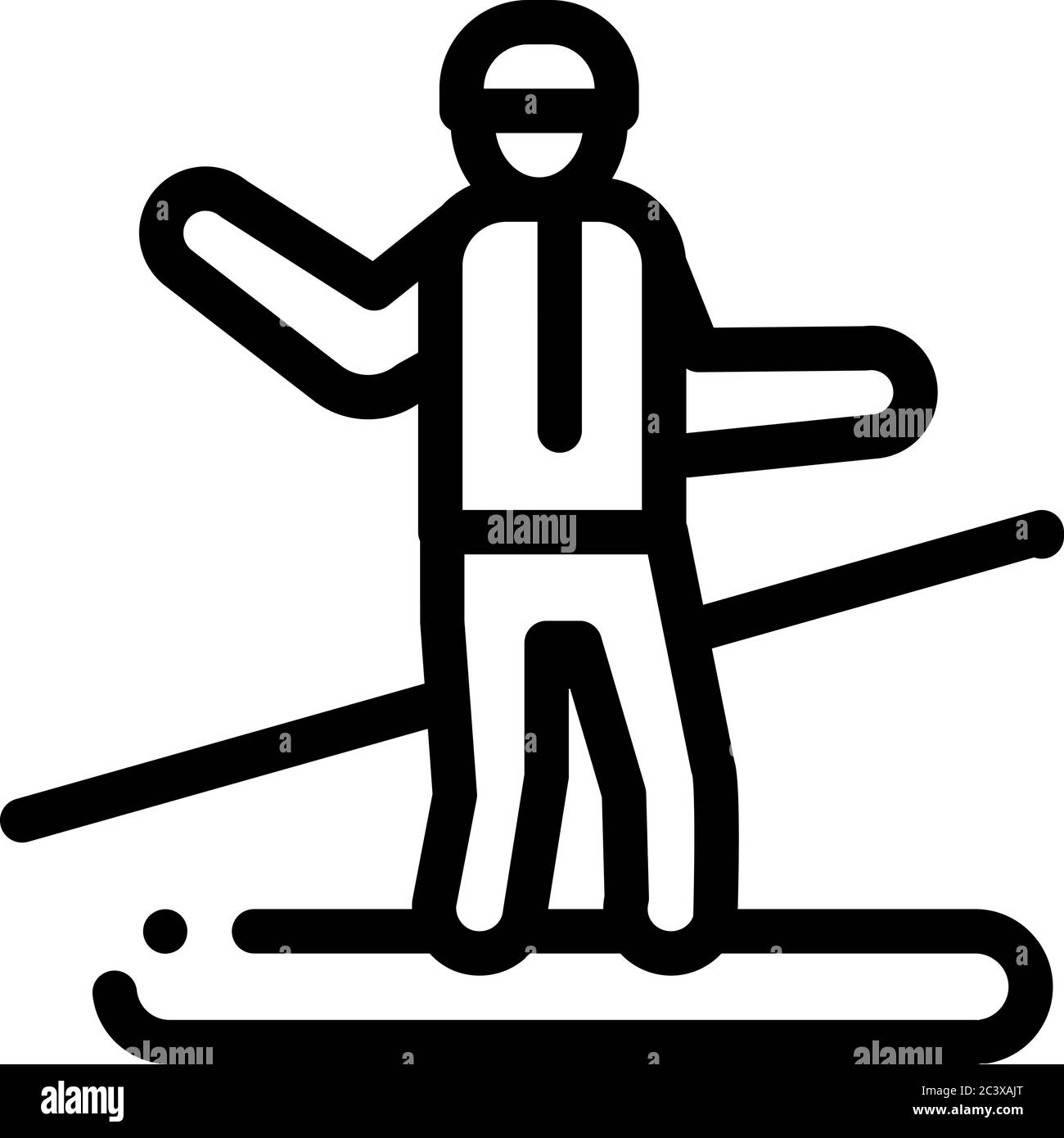 snowboarder slalom icon vector outline illustration Stock Vector Image ...