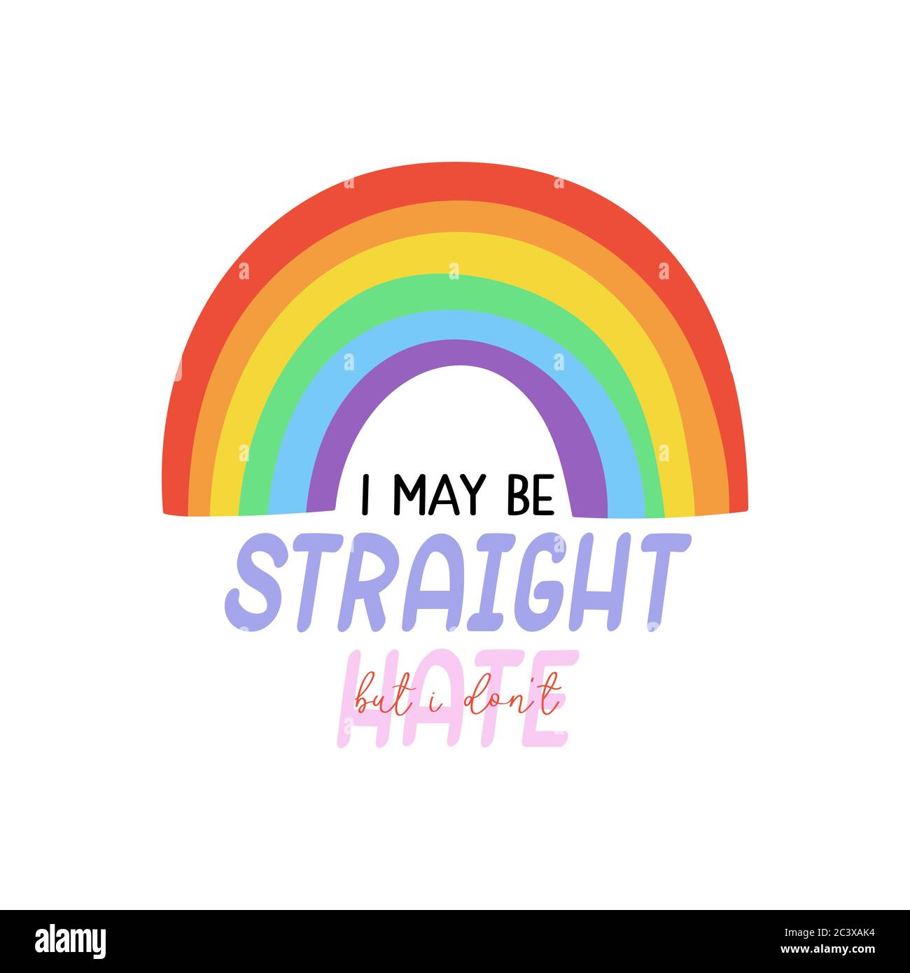 Cute Lgbtq Pride Print Colorful Design Elements And Typography Vector