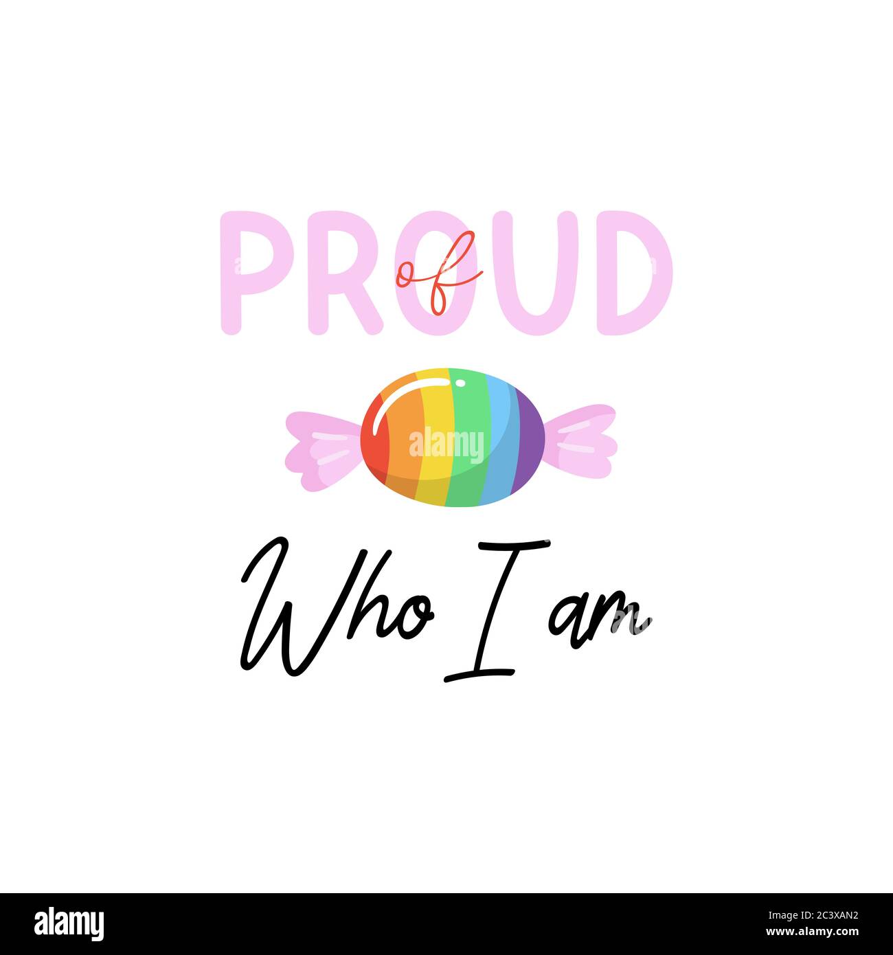 Cute LGBTQ pride print. Colorful design elements and typography. Vector ...