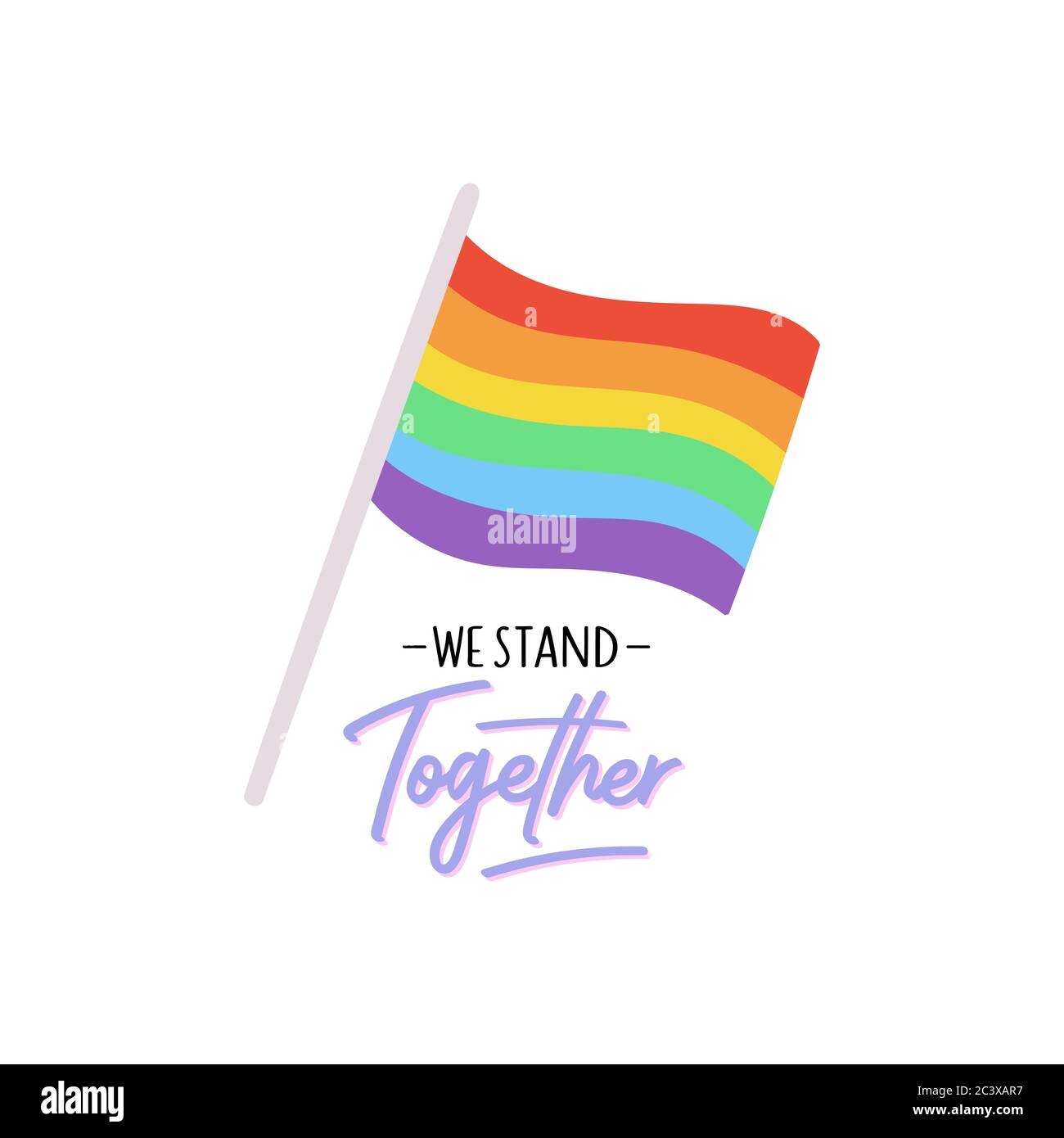 Cute LGBTQ pride print. Colorful design elements and typography. Vector ...