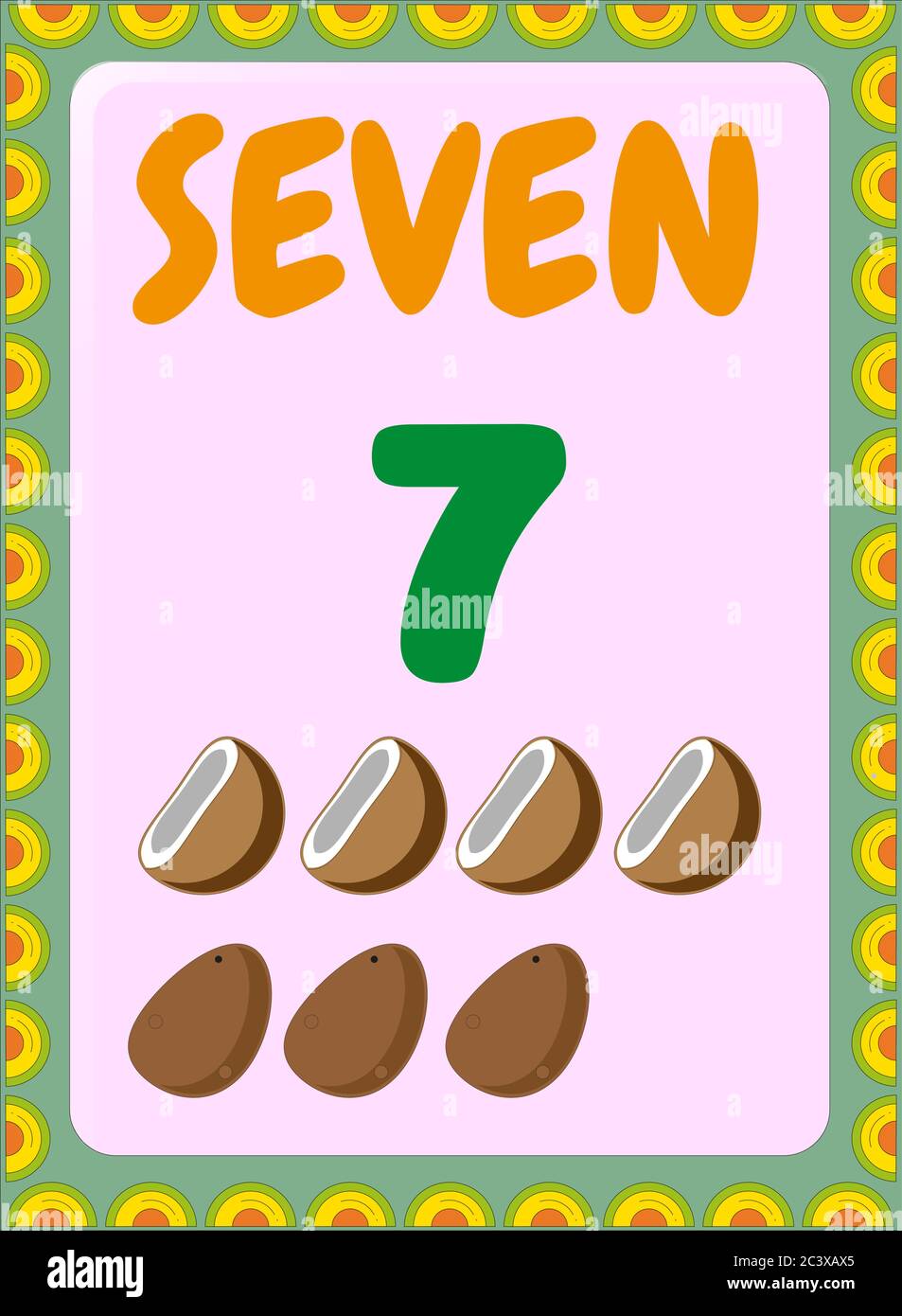 Preschool and toddler math with coconut and potato design Stock Vector ...