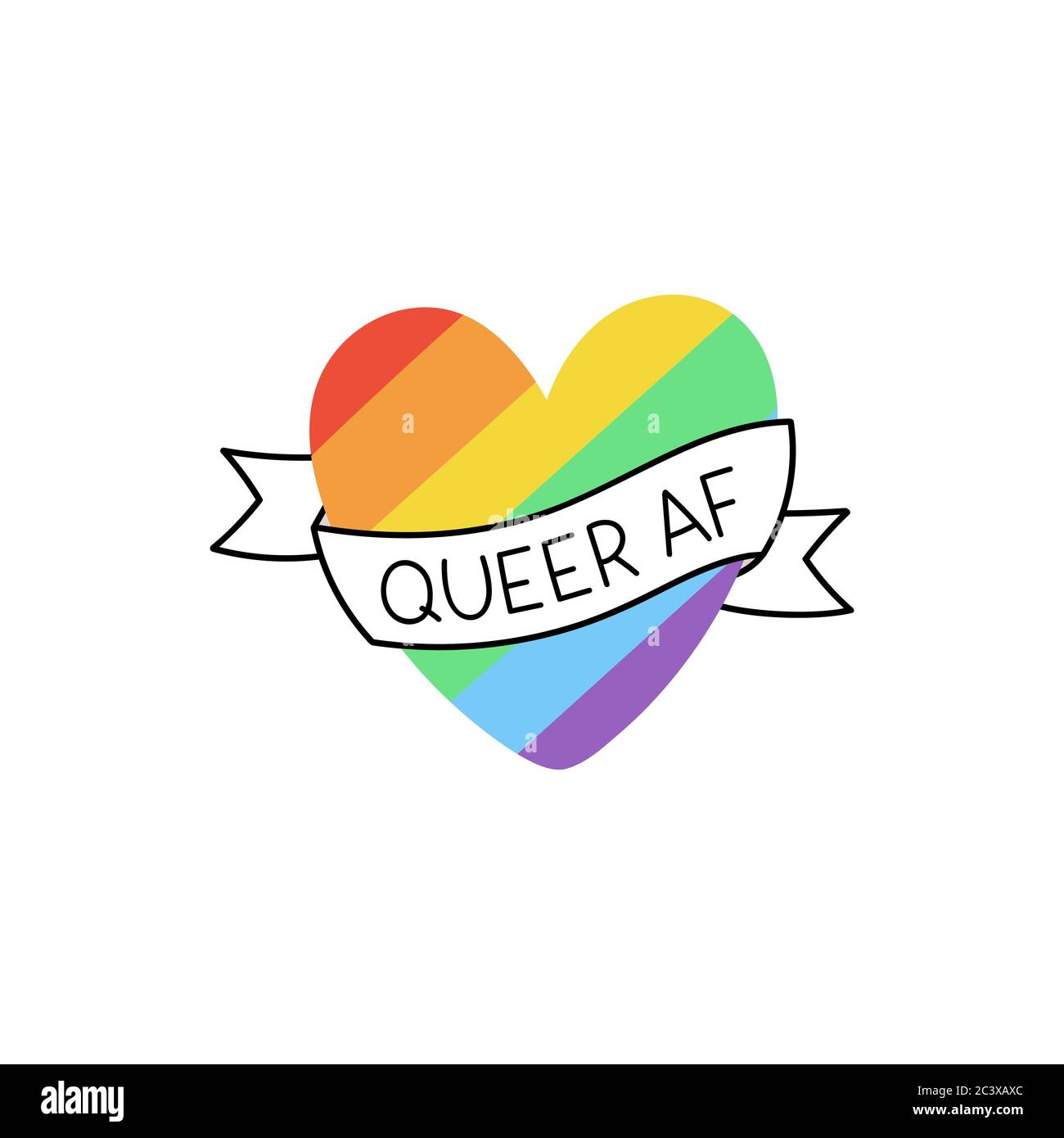 Cute LGBTQ pride print. Colorful design elements and typography. Vector ...