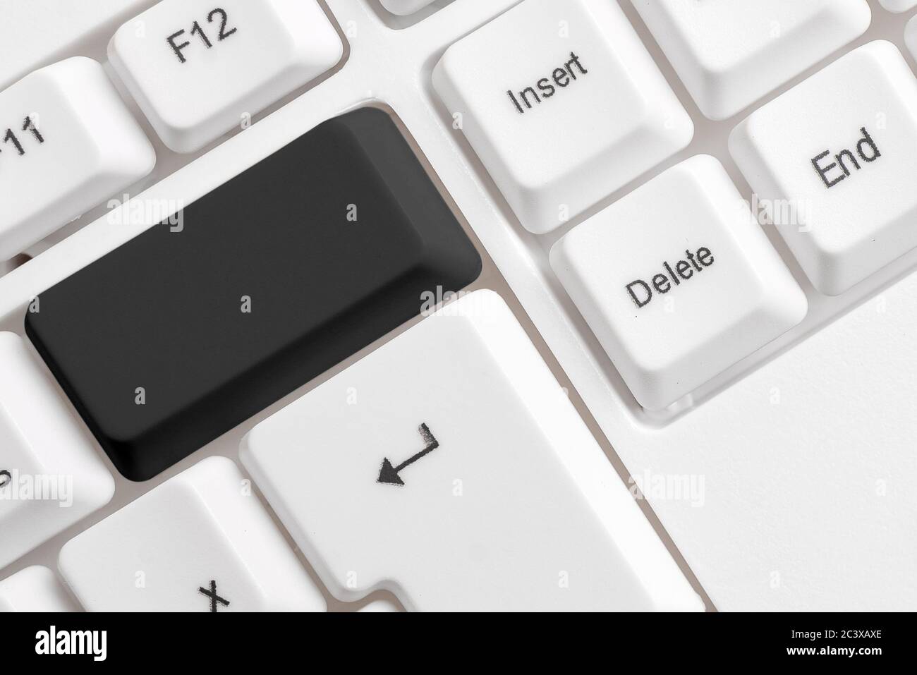 Different Colored Keyboard key With Accessories Arranged On Empty copy ...