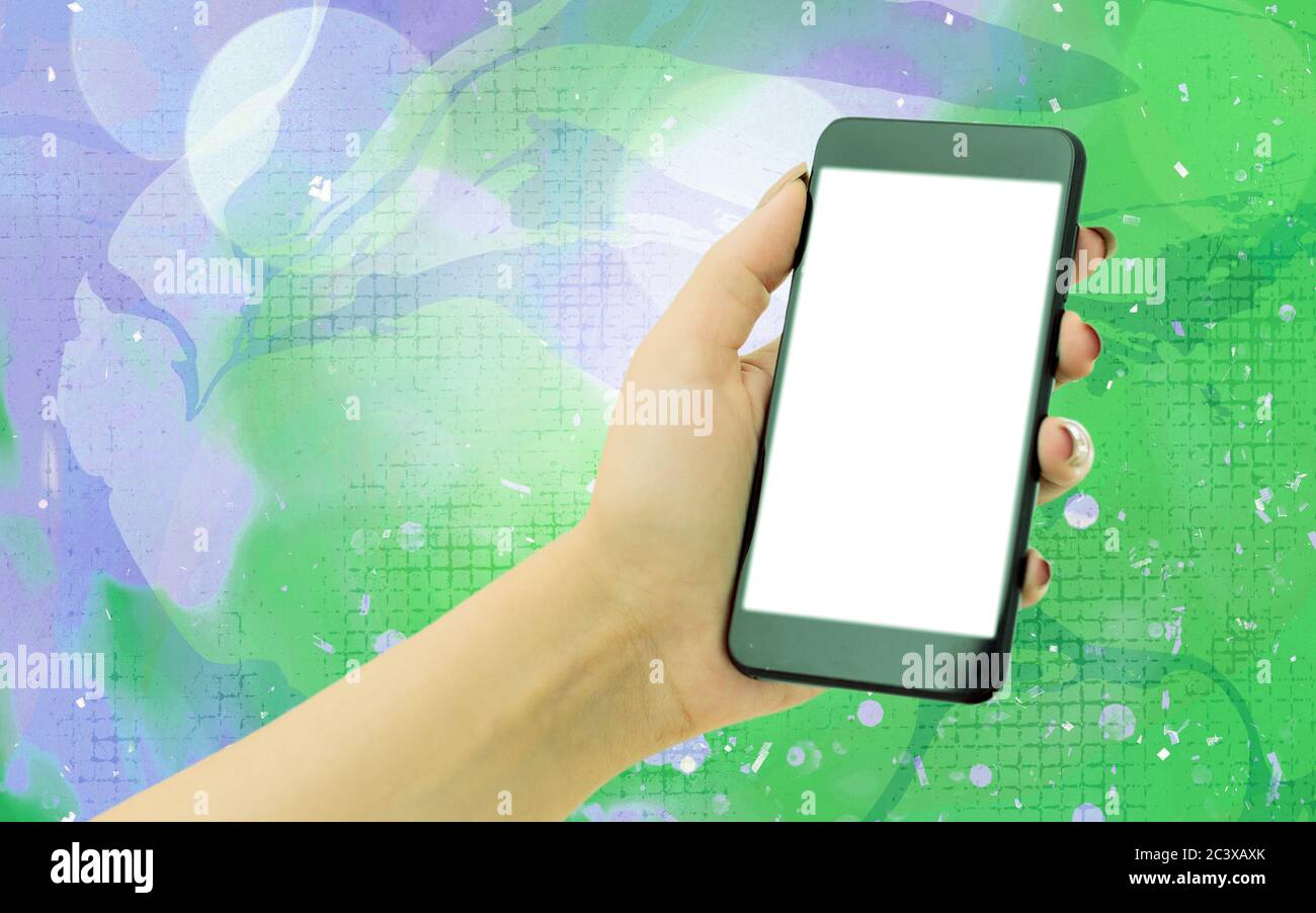 Modern Gadgets With White Display Screen Under Colorful Bokeh ...