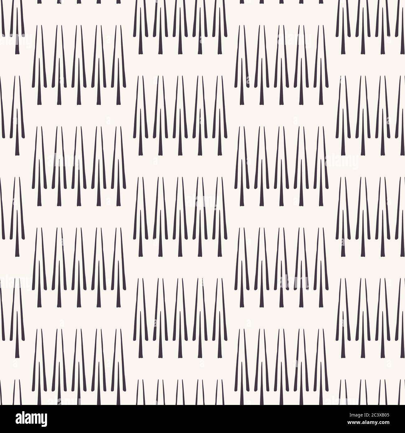 Ethnic row of trees motif scandi style. Vector seamless pattern. Folk ...