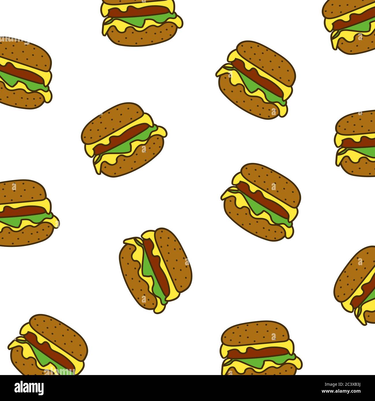 Mini burgers background pattern. Vector illustration Stock Vector Image ...