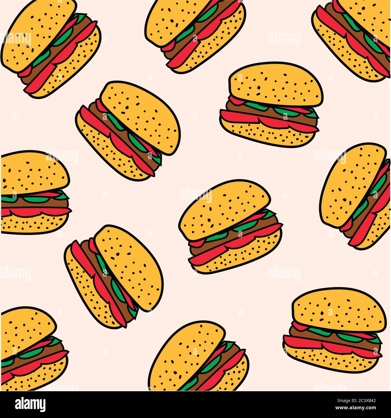 Burgers pattern. Vector illustration Stock Vector Image & Art - Alamy