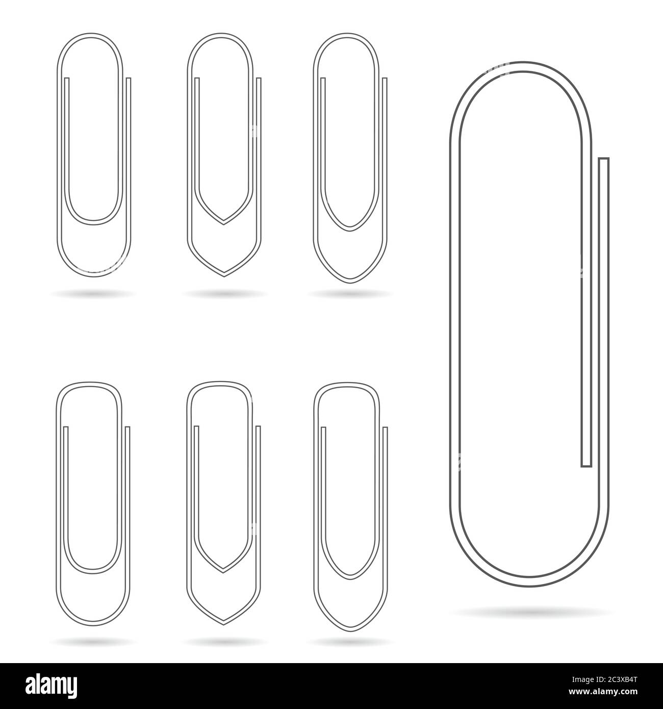 paper clip line set illustration on white background Stock Vector Image ...