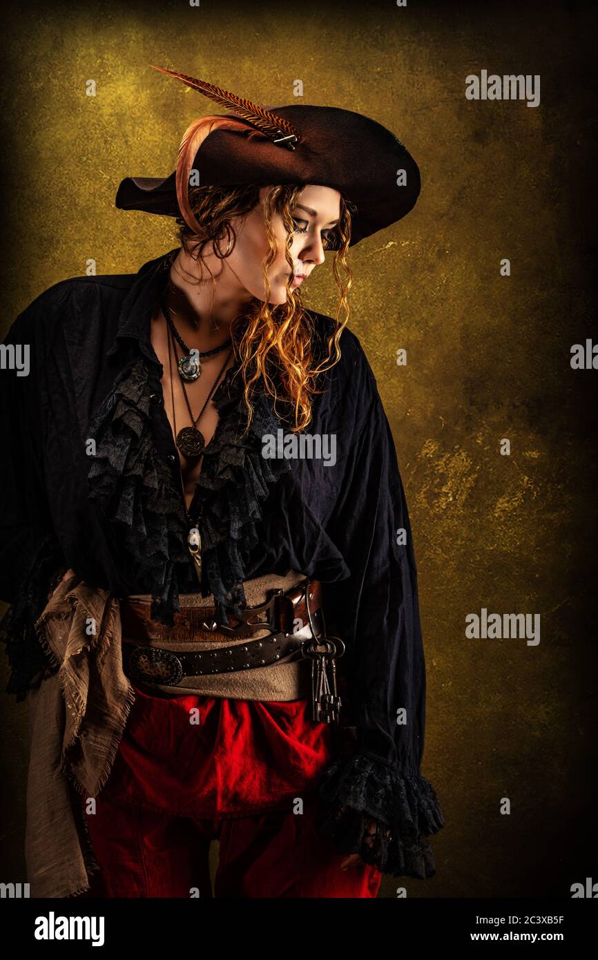 Portrait of a privateer in profile Stock Photo - Alamy
