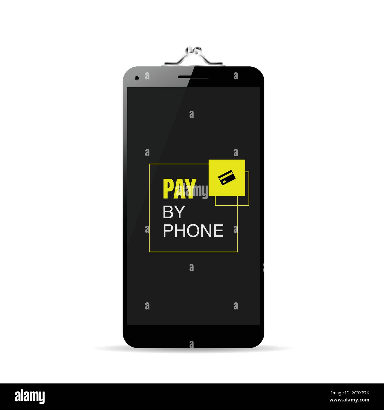 smartphone black with pay by phone message and sign Stock Vector Image ...