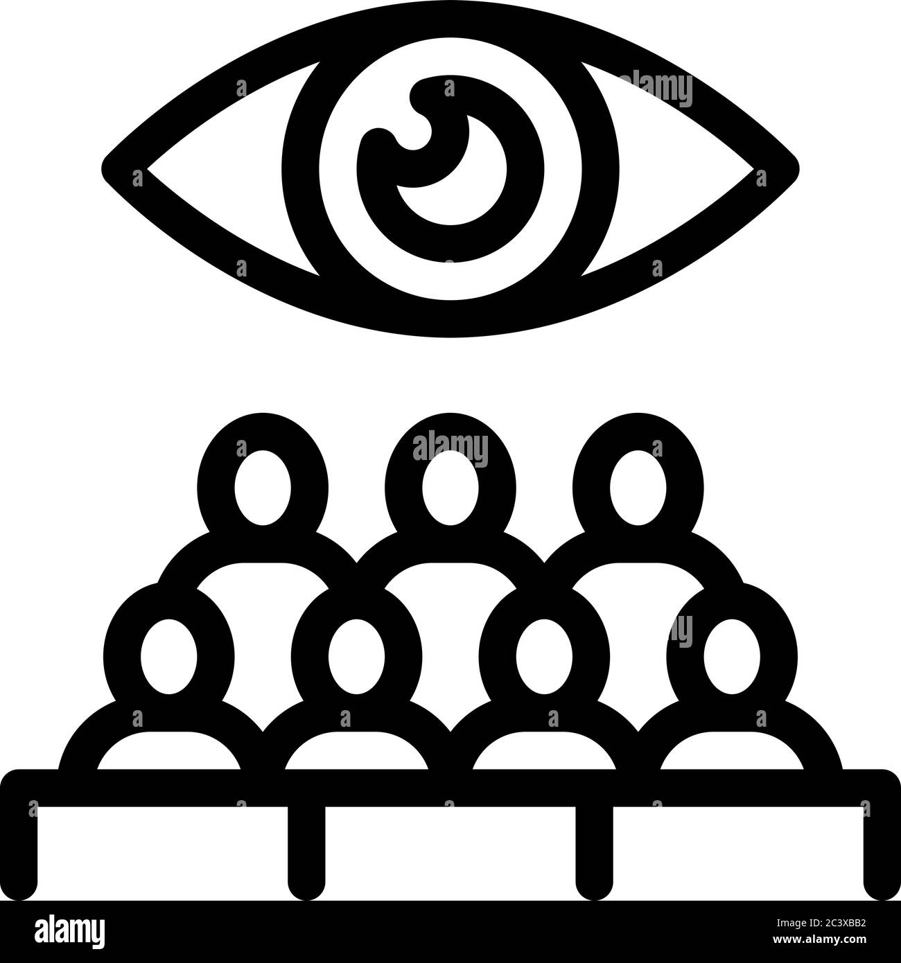 audience watching icon vector outline illustration Stock Vector Image ...