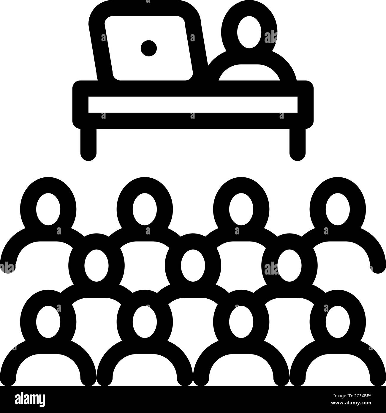 seminar in classroom icon vector outline illustration Stock Vector ...