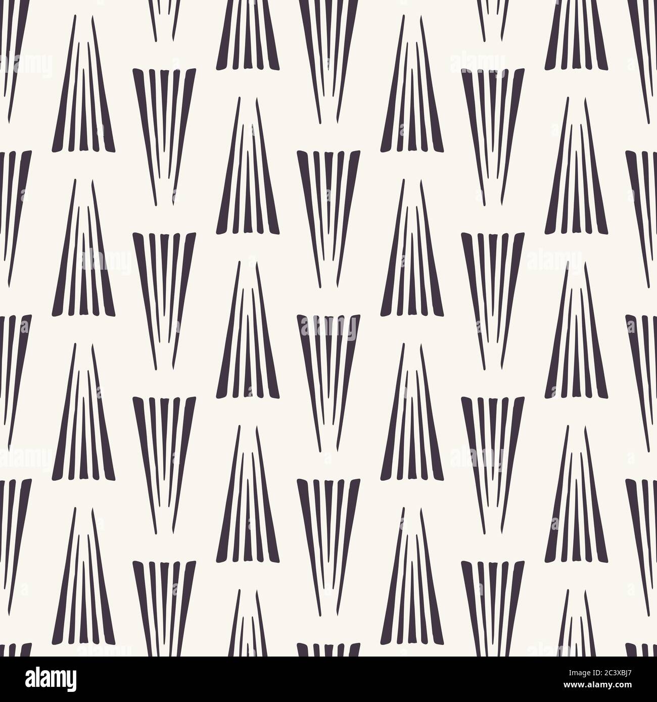 Seamless vector pattern. Modern geometric hand drawn line triangles ...