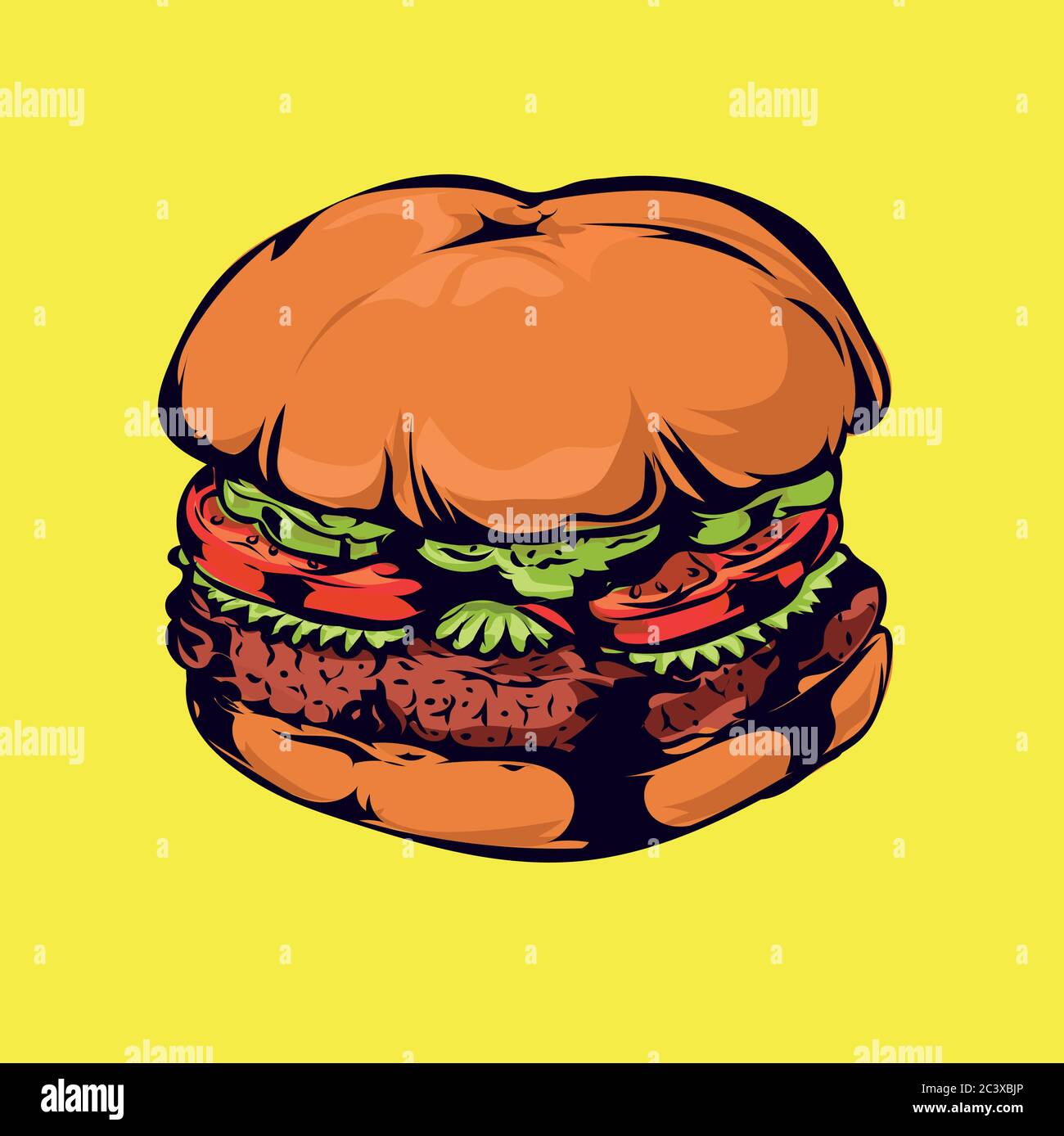 Big burger. Vector illustration Stock Vector Image & Art - Alamy