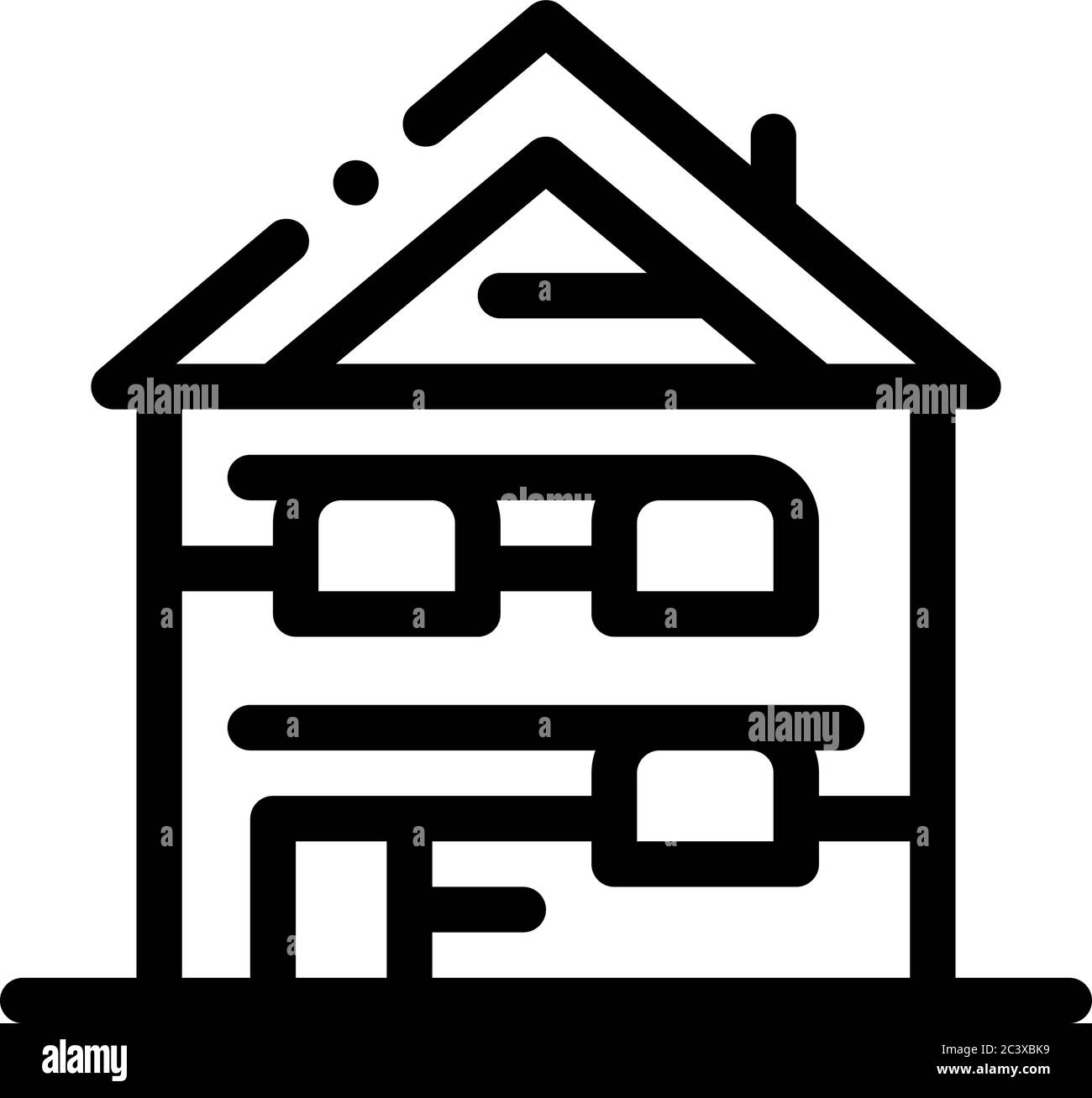 ski resort cabin building icon vector outline illustration Stock Vector ...