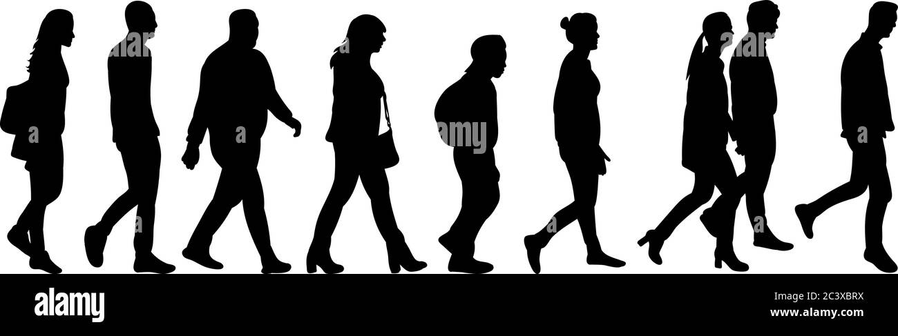 silhouette people go Stock Vector Image & Art - Alamy