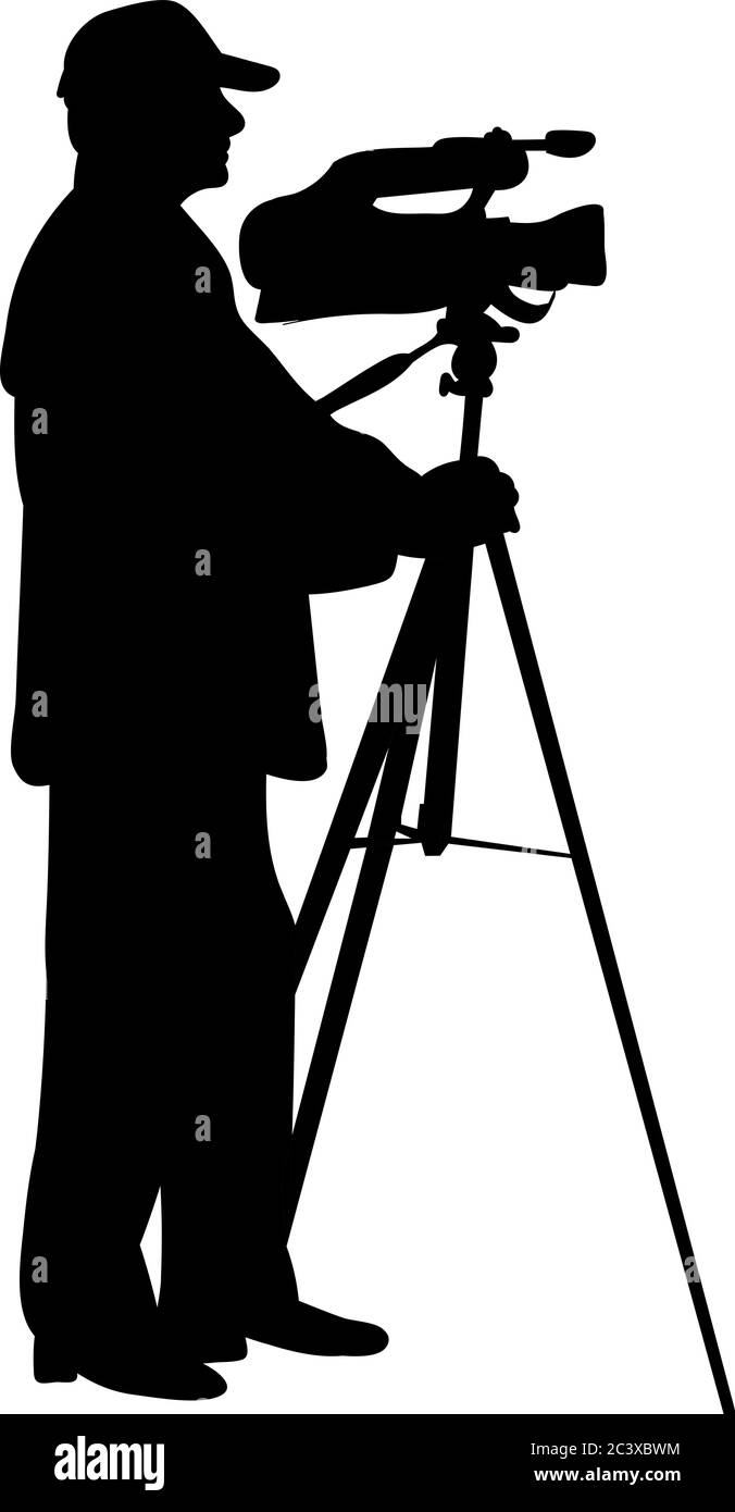 silhouette of man with video camera Stock Vector Image & Art - Alamy