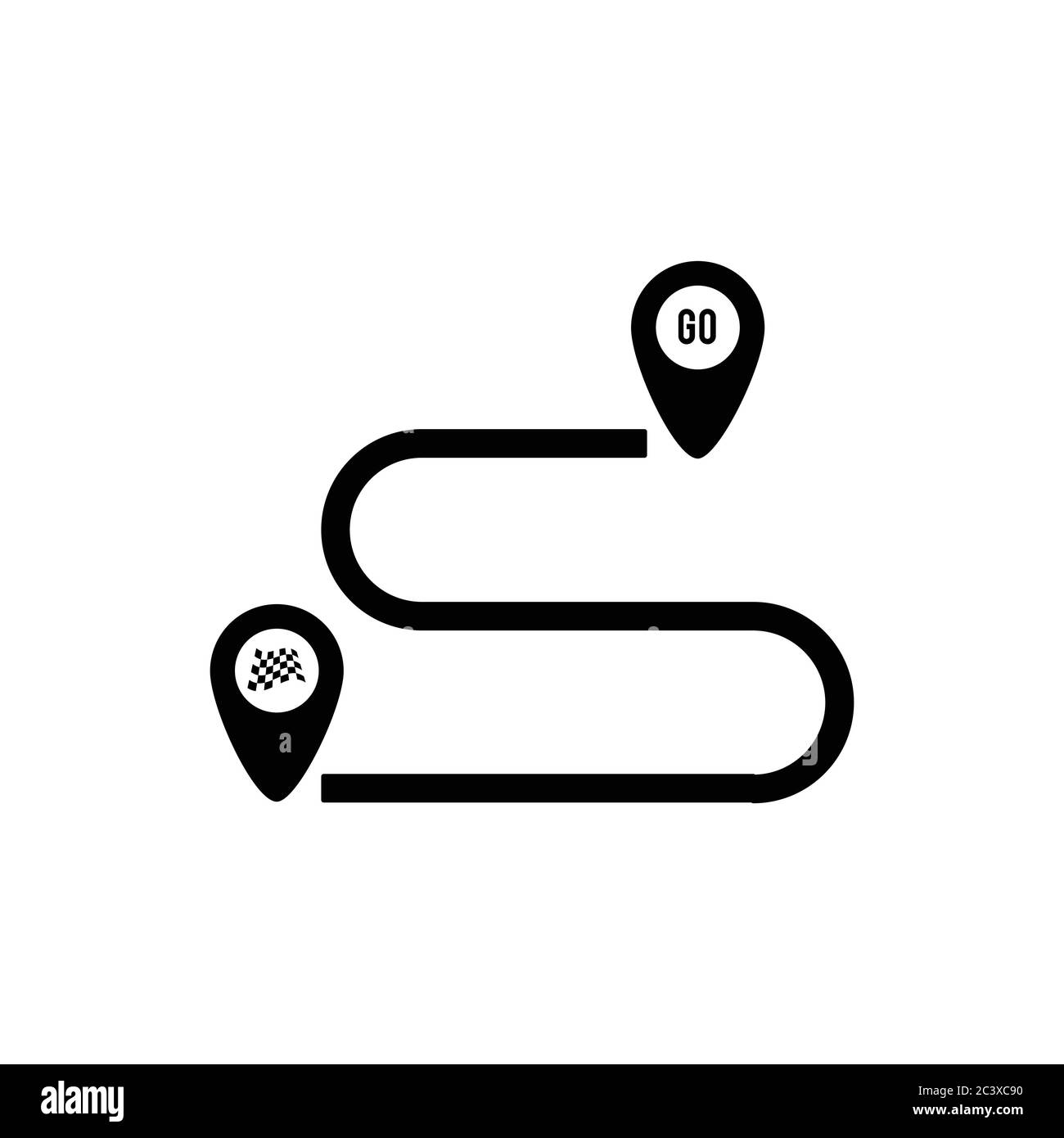 race track icon illustration in black color Stock Vector Image & Art ...