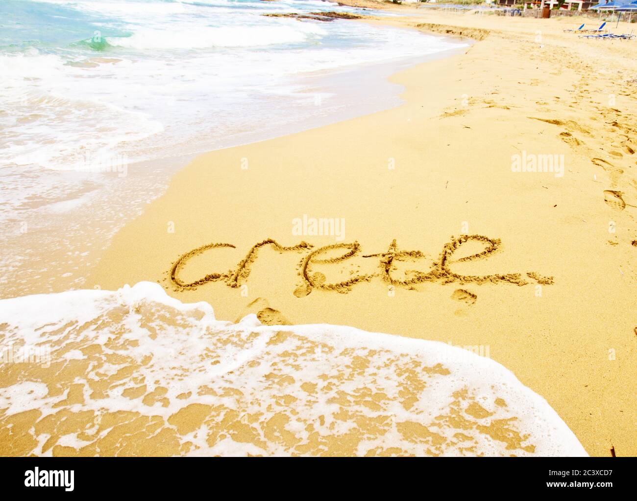 Malia beach, Crete, Greece Stock Photo - Alamy